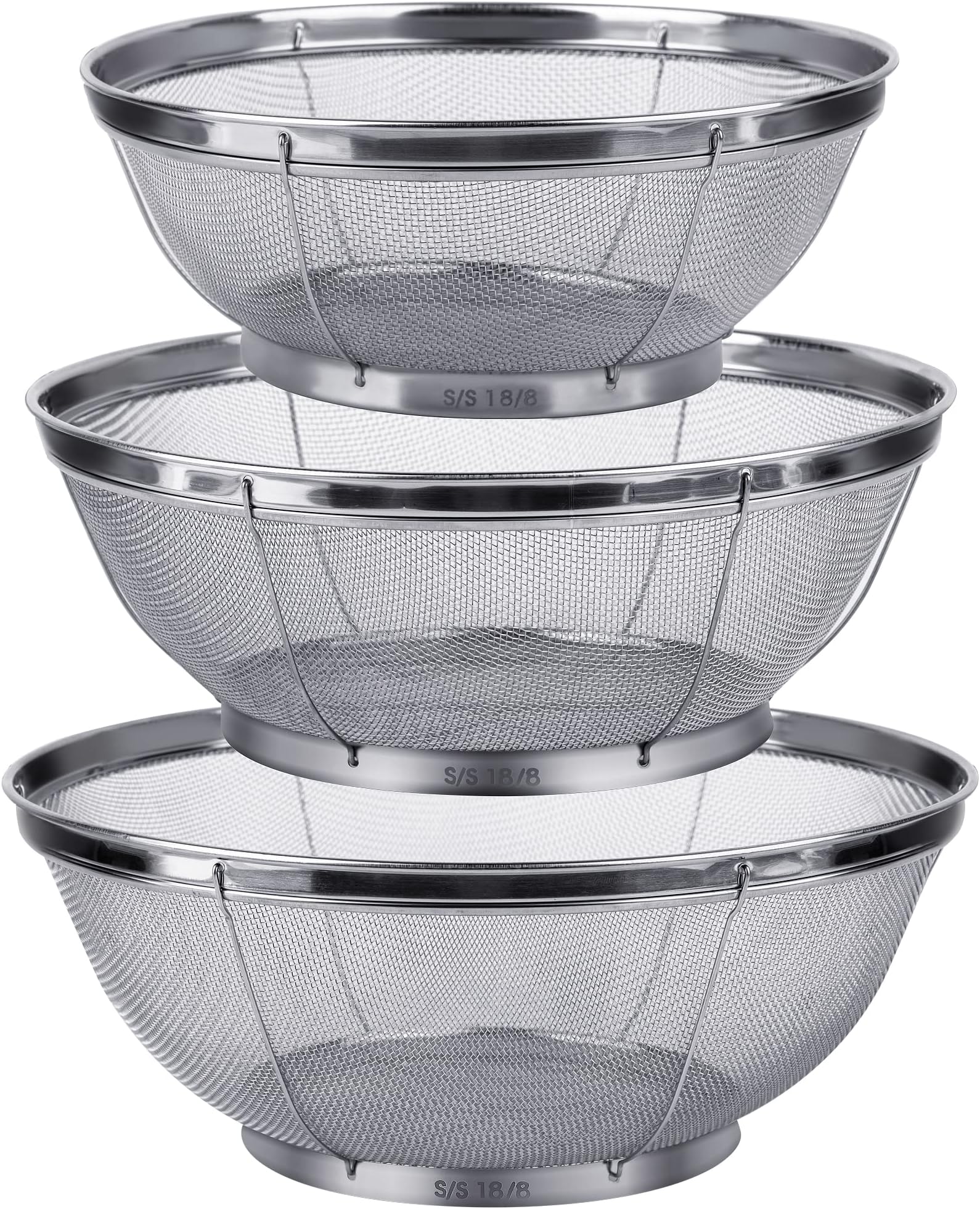 Amazon.com: AJIODA Stainless Steel Mesh Colander Strainer Basket, 2.5 ...