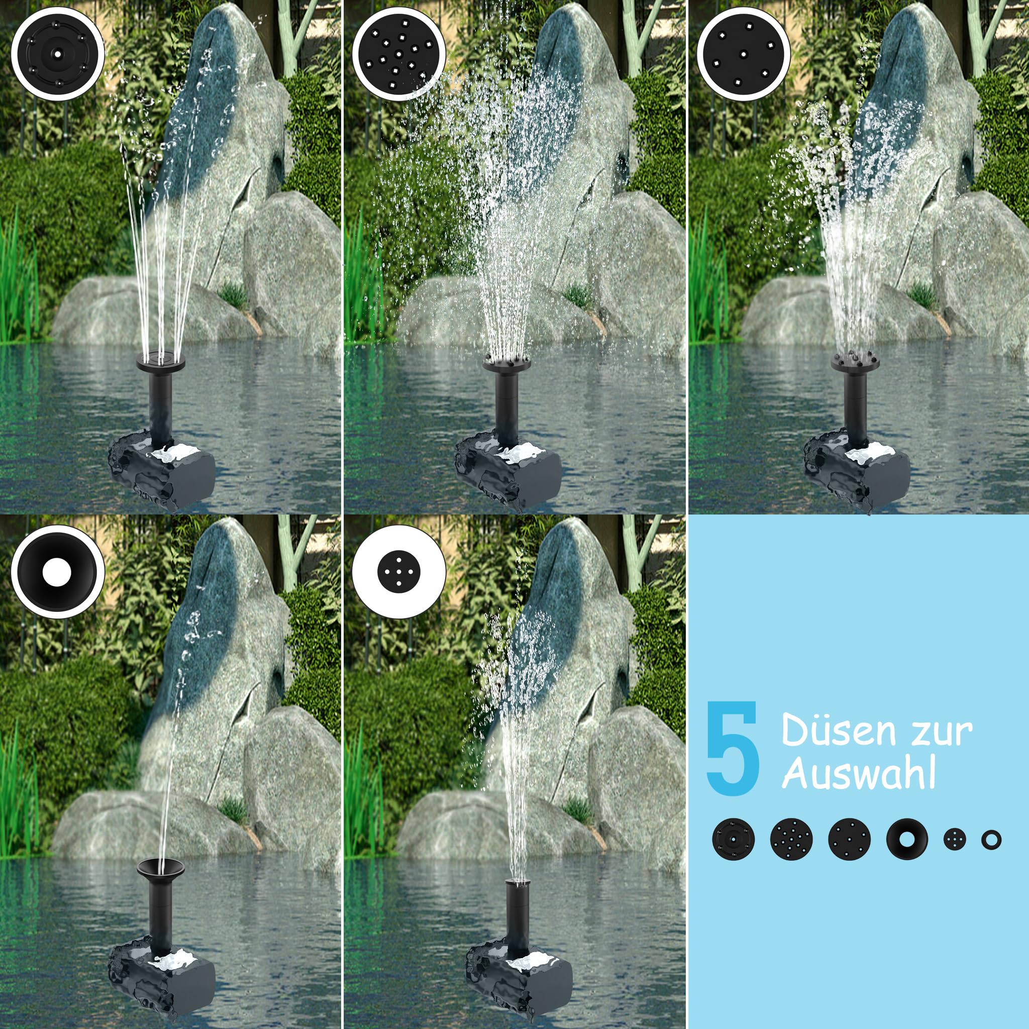 Square Garden Fountain Pumps Wooden Water Pump Fountain 2 Tier