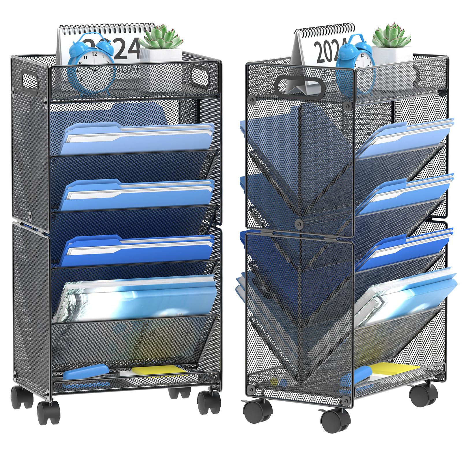 Amazon.com: OUTWOLF 10 Tier Rolling File Cart, Beside/Under Desk File ...