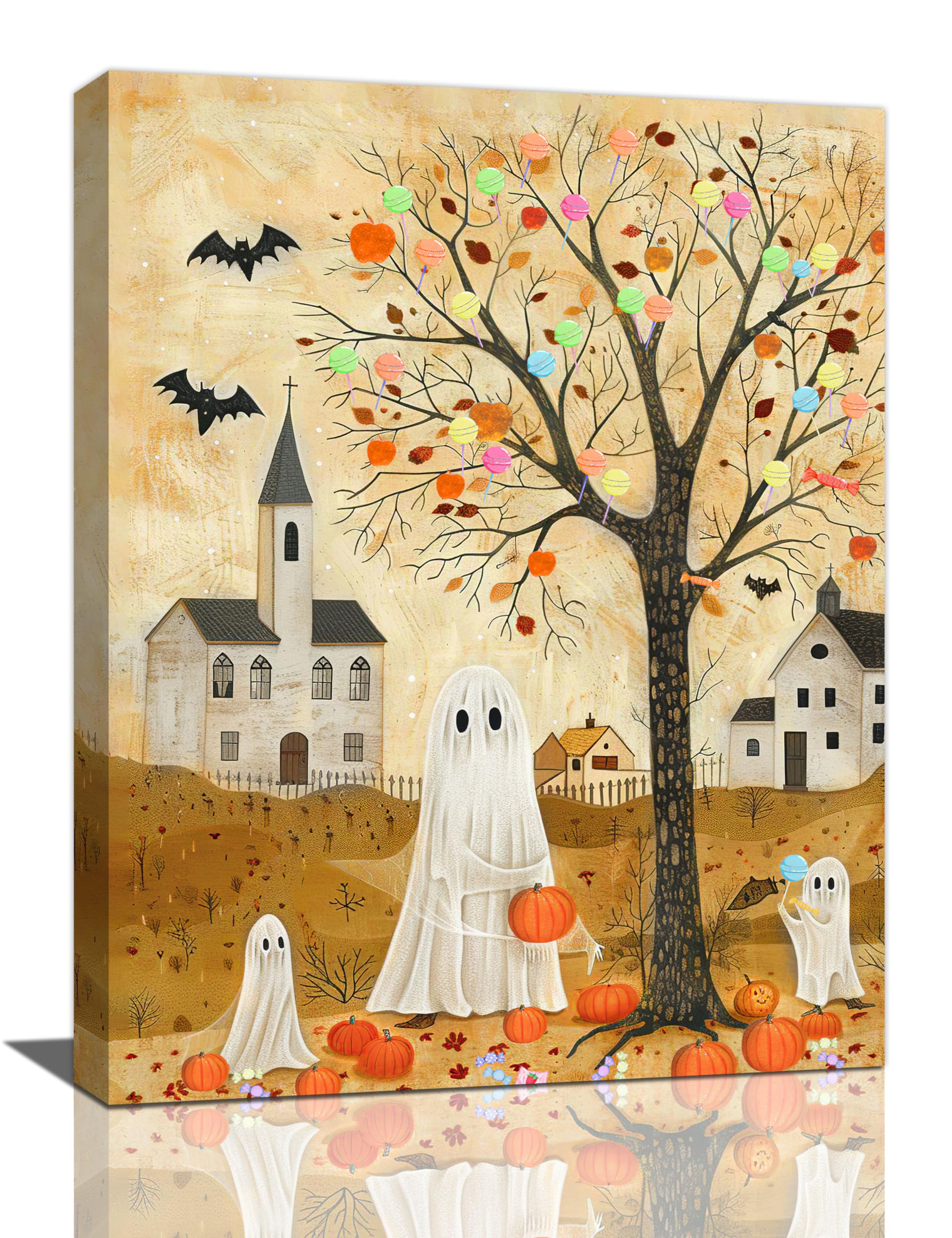 Amazon.com: Halloween Decor Wall Art Halloween Canvas Pumpkin Gothic ...