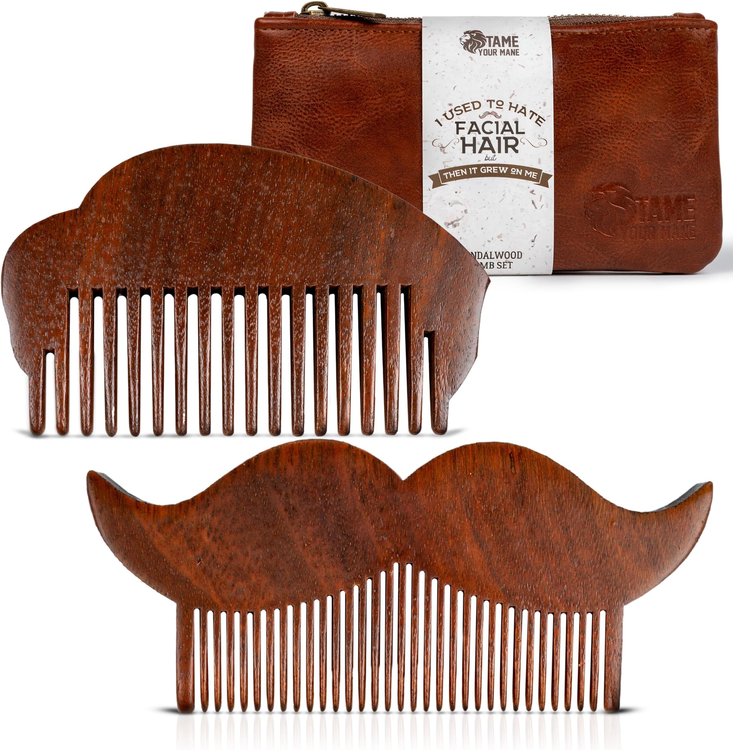 Amazon.com : 2-Piece Prazoli Mens Sandalwood Mustache, Beard & Hair ...