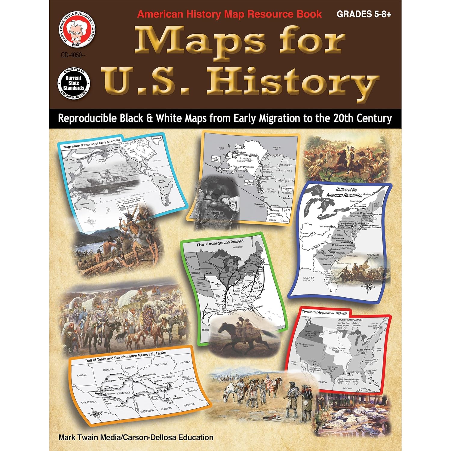 Mark Twain Maps for US History Workbook, Geography for Kids Grades 5 ...