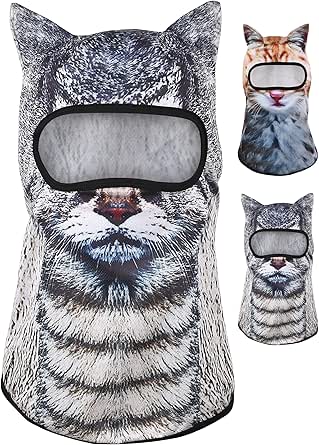 3D Cat Animal Ski Balaclava Sheisty Face Mask with Ears,Suitable for ...