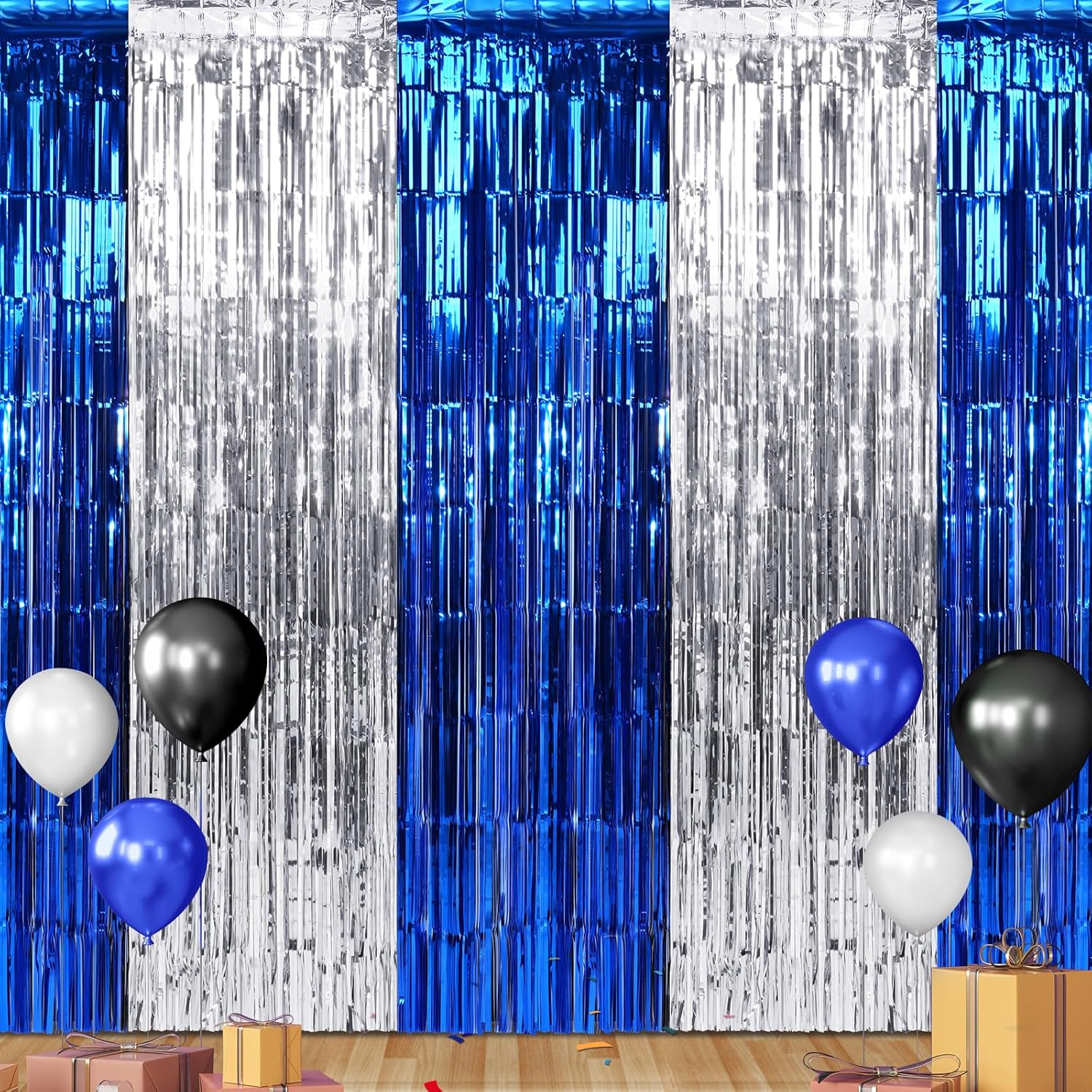 Amazon.com : 3Pack 3.3Ft x 6.6Ft Graduation Foil Fringe Curtain ...