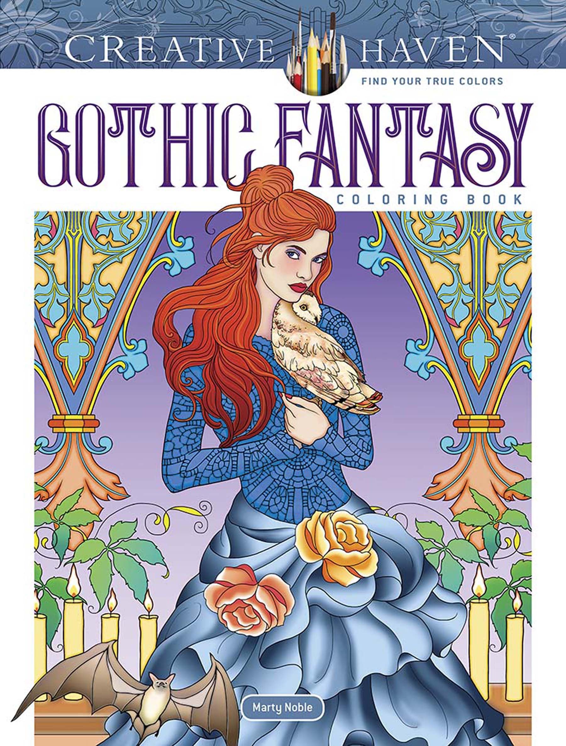 Amazon.com: Creative Haven Gothic Fantasy Coloring Book; Skulls ...