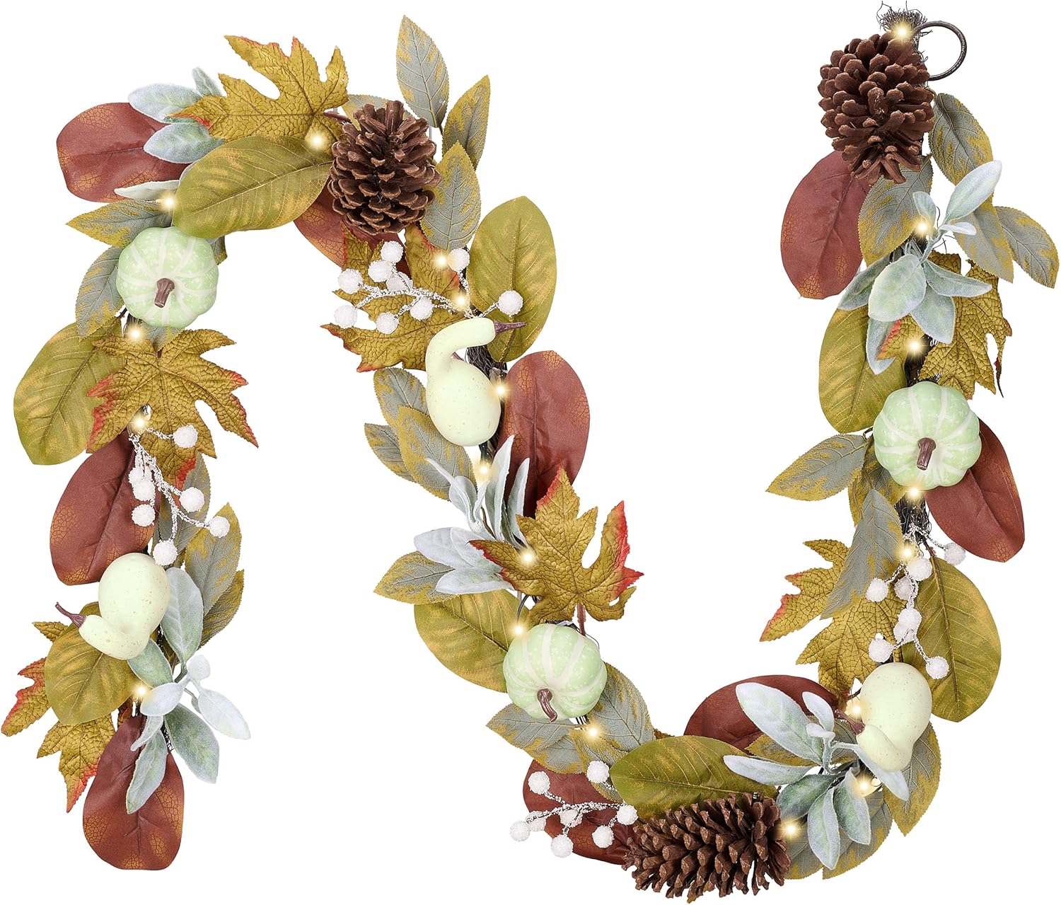 Amazon.com: DecorbyHannah Fall Garland with Lights for Front Door, 6 ft ...