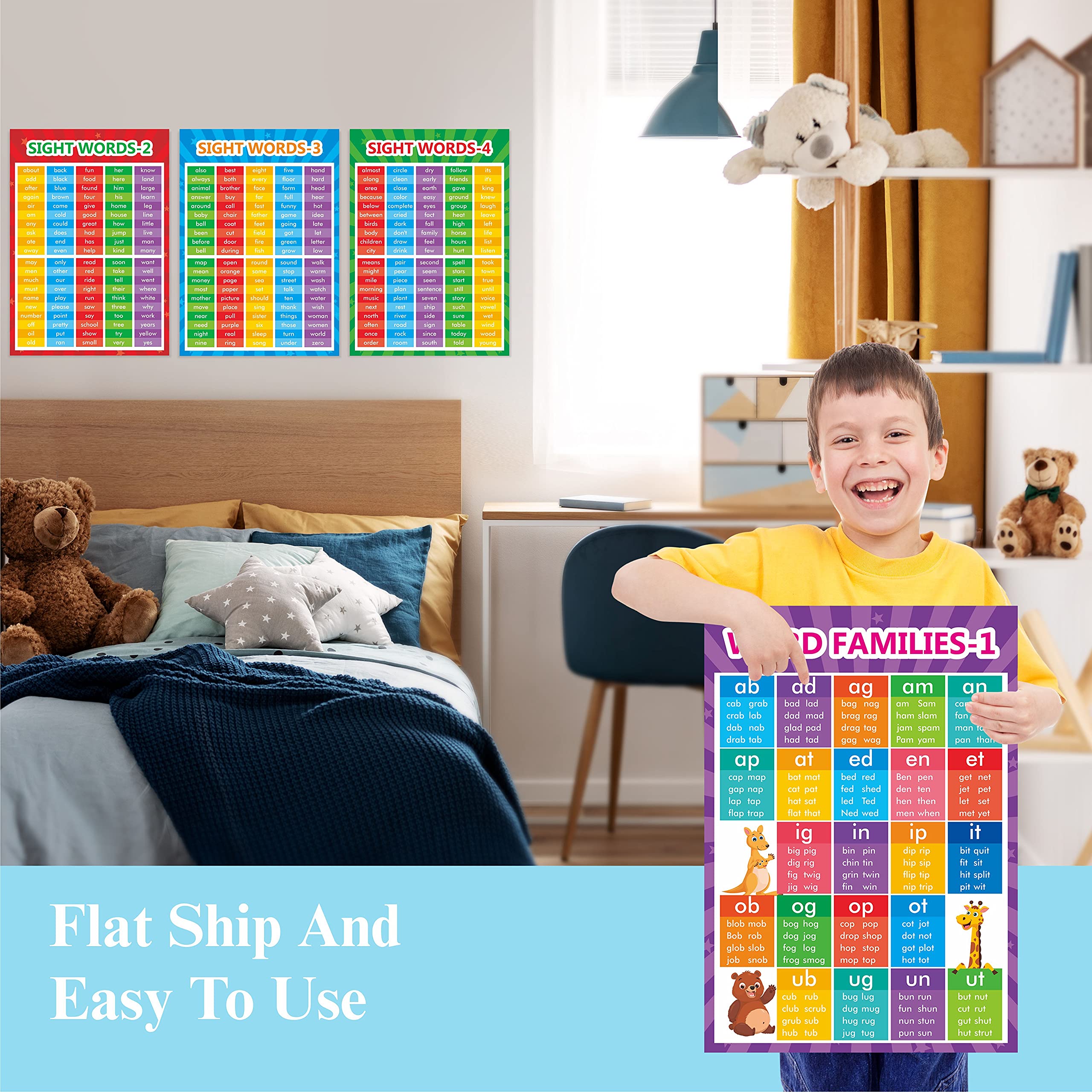 Snapklik.com : 6 PCs Educational Posters Sight Words And Affixes ...