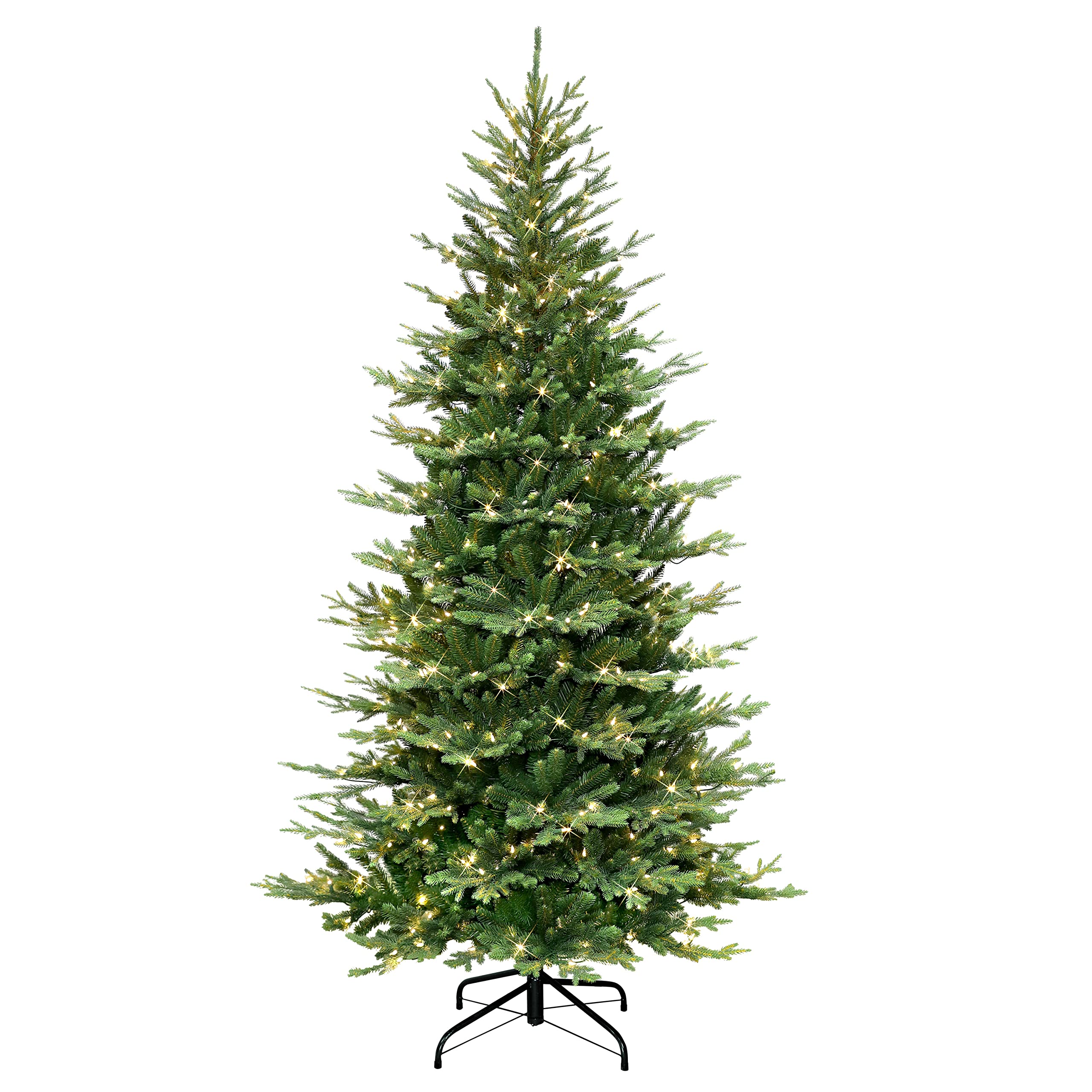 Amazon.com: 7.5 ft Pre-lit Slim Balsam Fir Tree, 3335 PE/PVC Tips, 500 ...