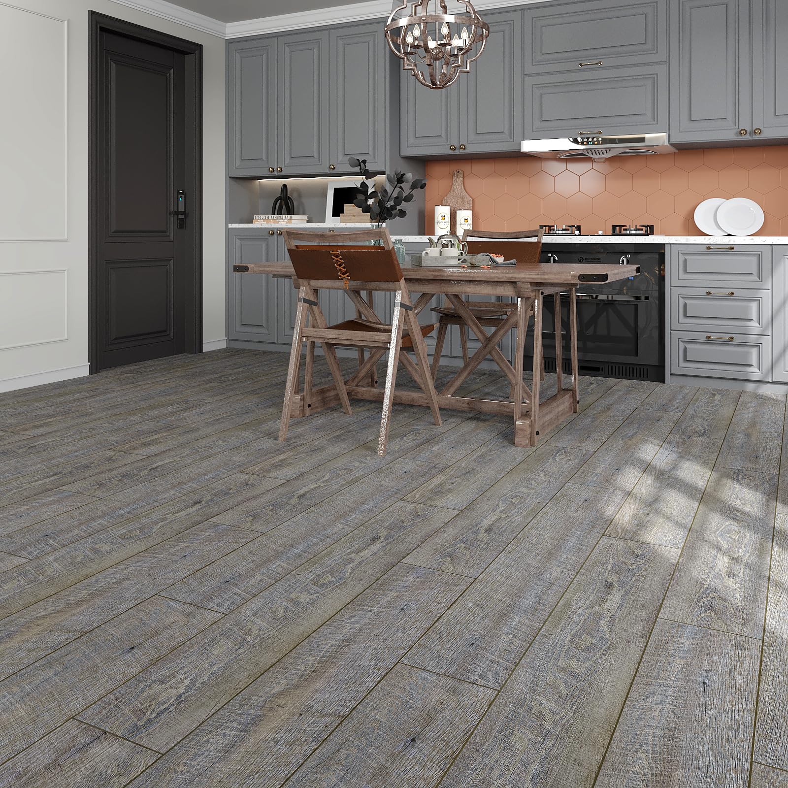 VEELIKE Rustic Barnwood Vinyl Plank Flooring Peel and Stick Floor Tile ...