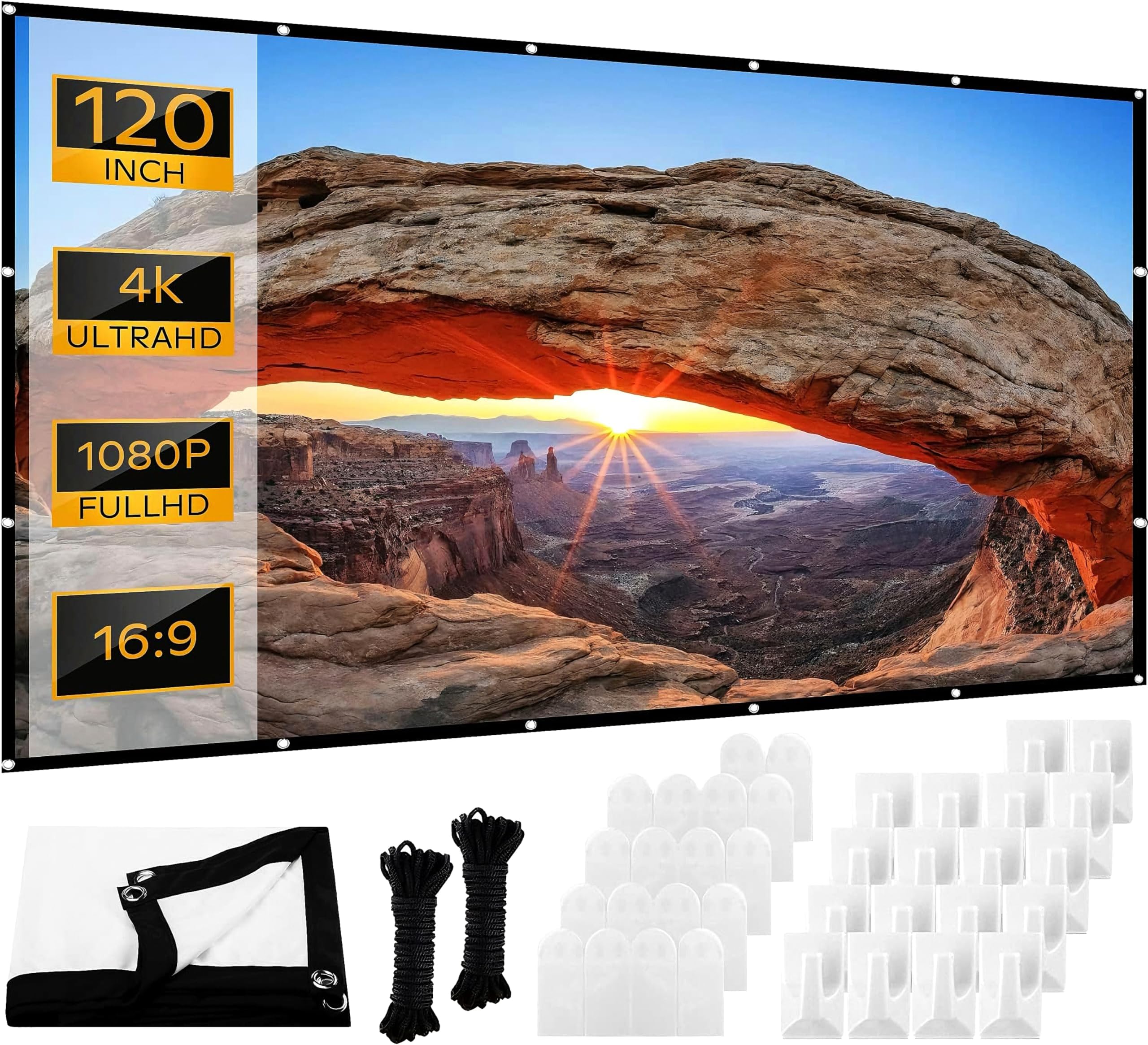 Amazon.com: Projector Screen 120 inch, Outdoor Movie Screen with ...