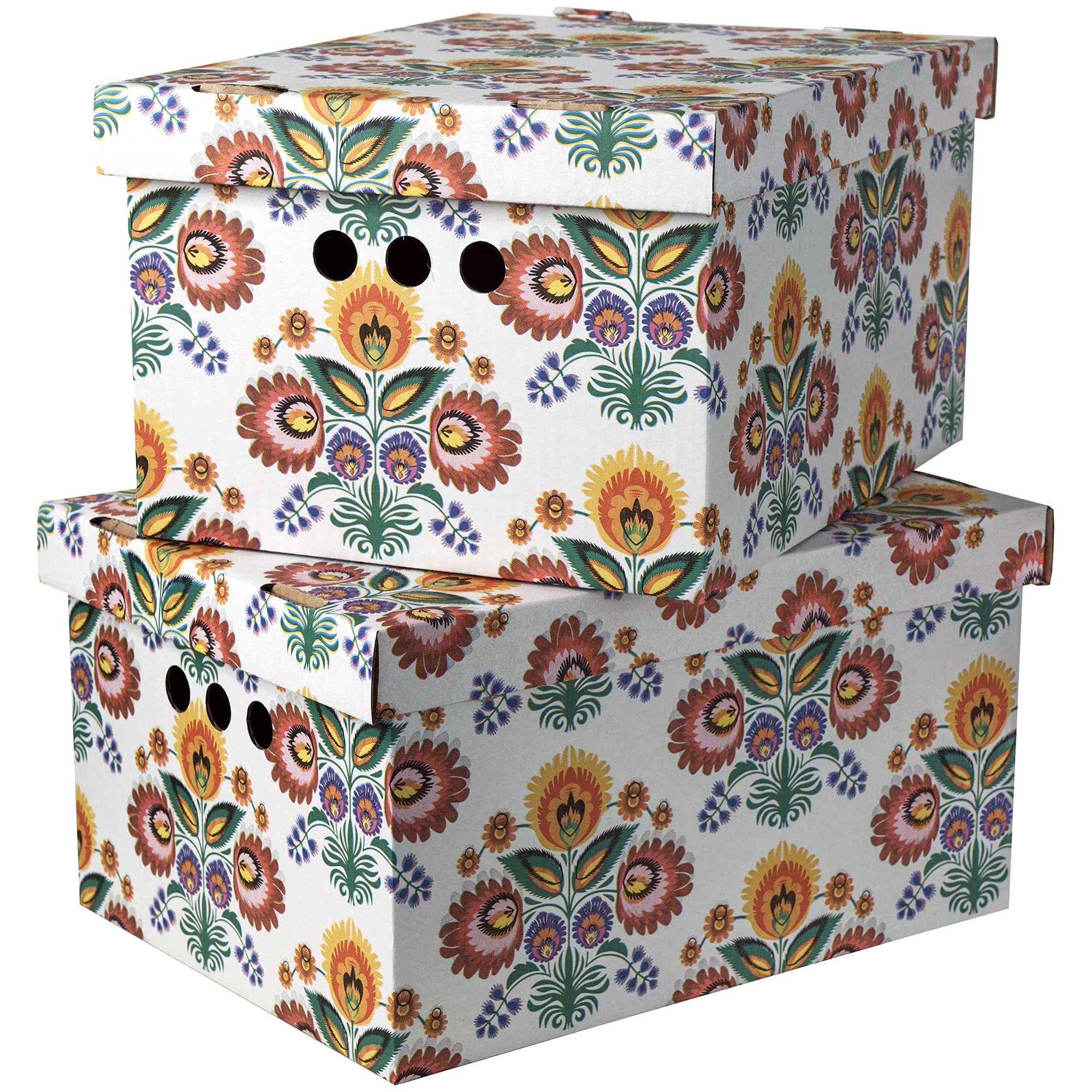 SOFTILLO Cardboard Storage Boxes with Lid Decorative Wardrobe, Closet ...