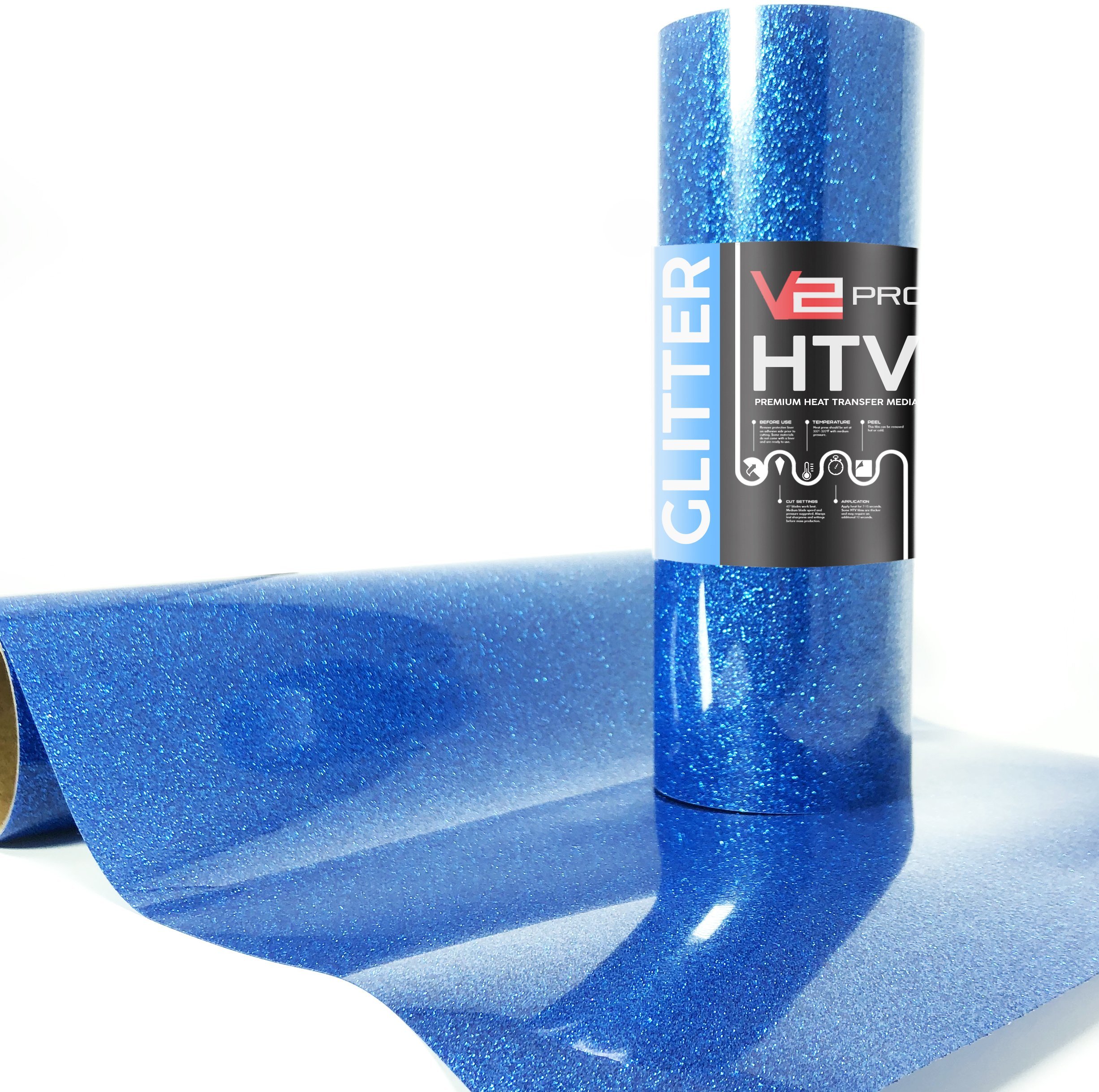 Amazon.com: V2 Pro Hyper Glitter Heat Transfer Film HTV (Blue, 10" x 6ft)
