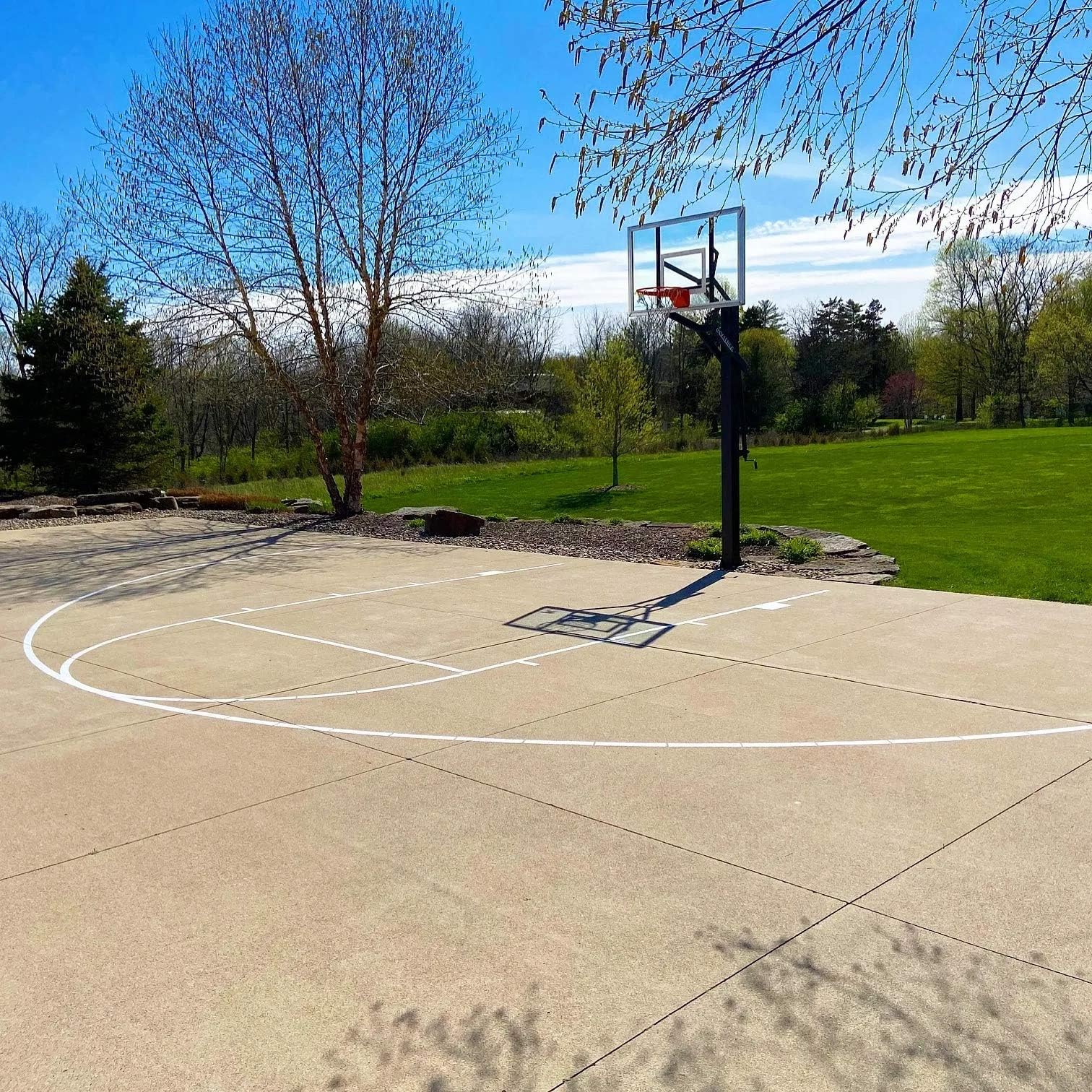 Amazon.com : 19'9" Basketball Stencil 3 pt Arch Track & Field Stencils ...