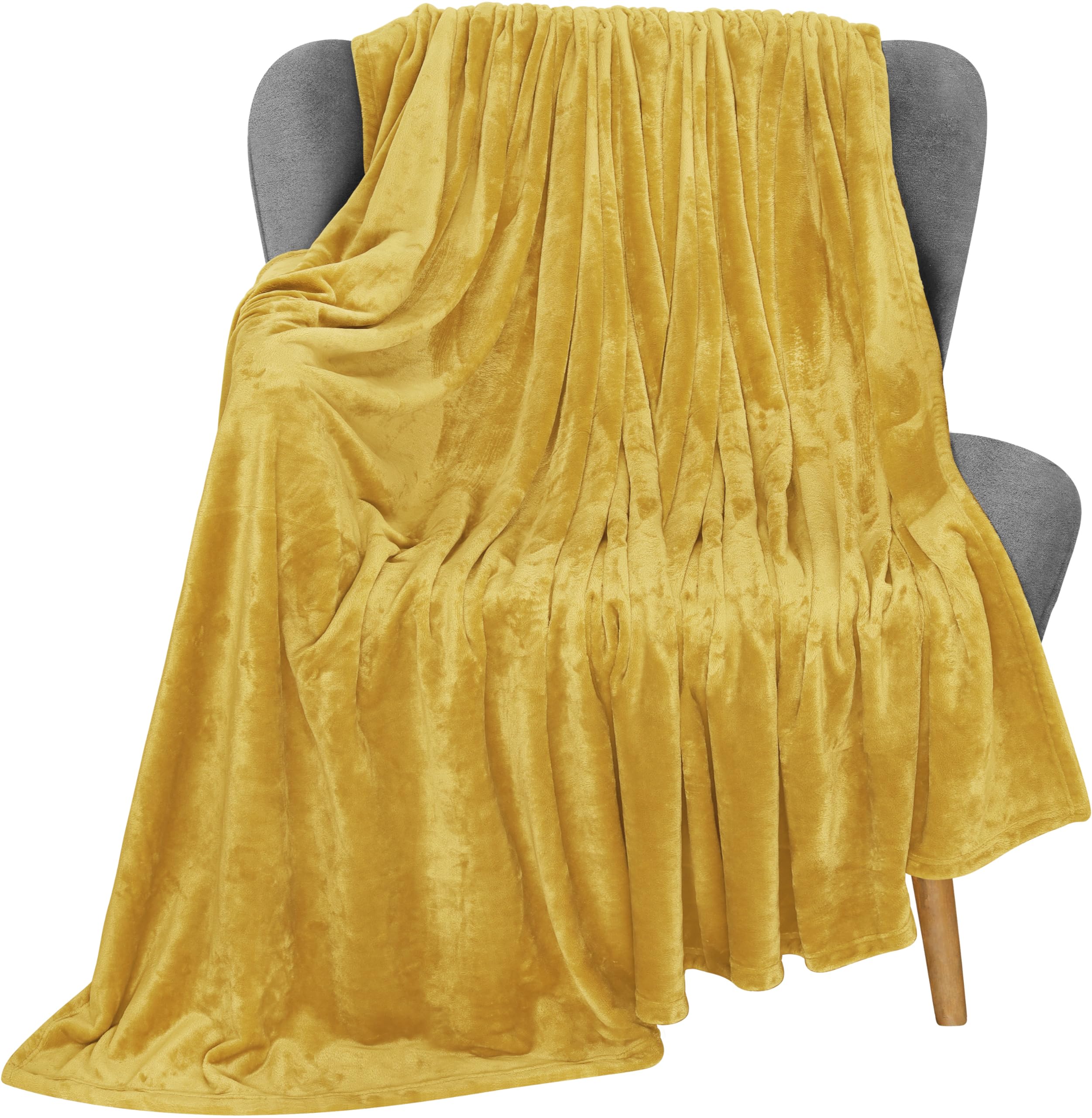 Amazon.com: Utopia Bedding Fleece Blanket Throw Size Gold 300GSM Luxury ...