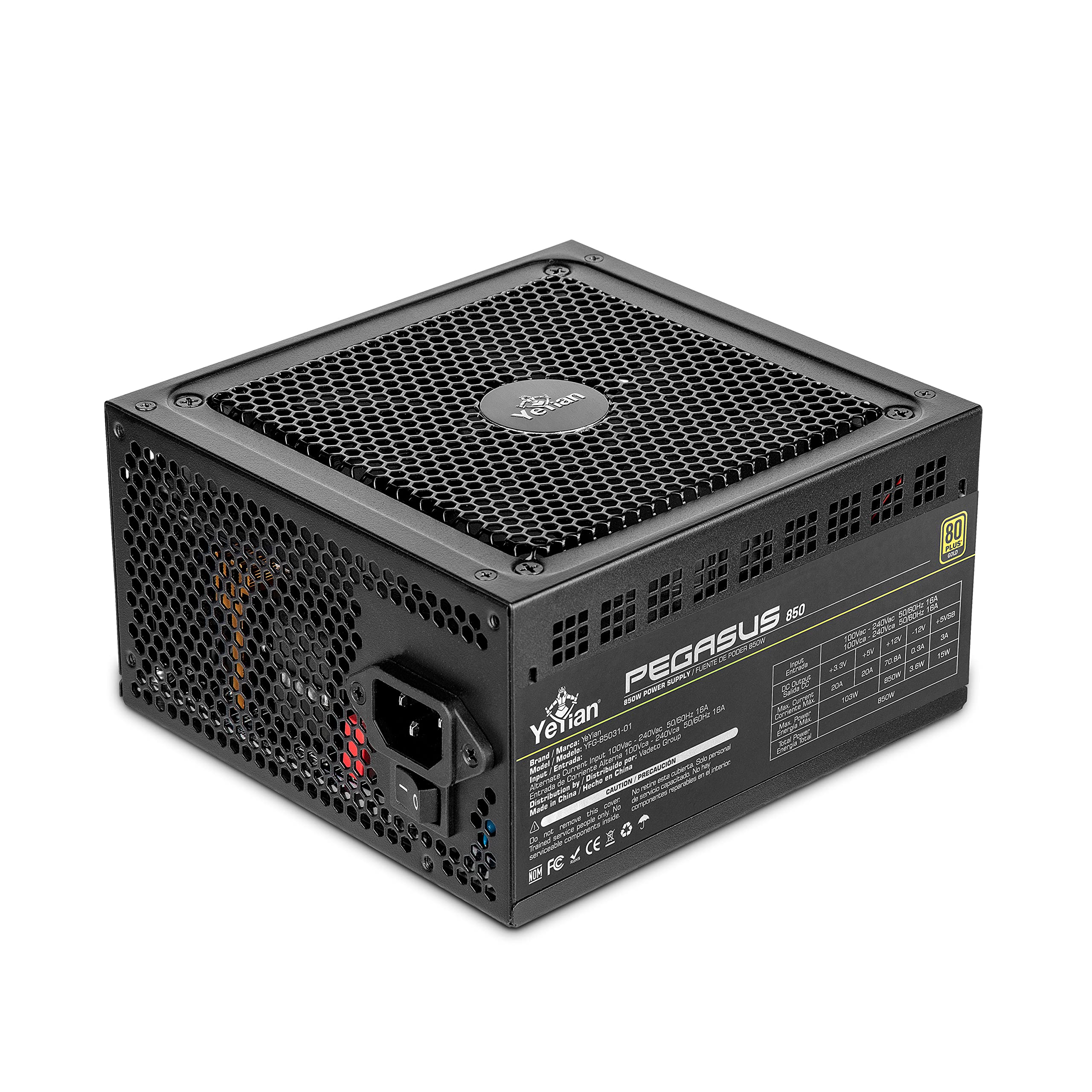 Snapklik.com : YEYIAN Pegasus 850W 80+ Gold Certified PSU, 140mm Ultra ...