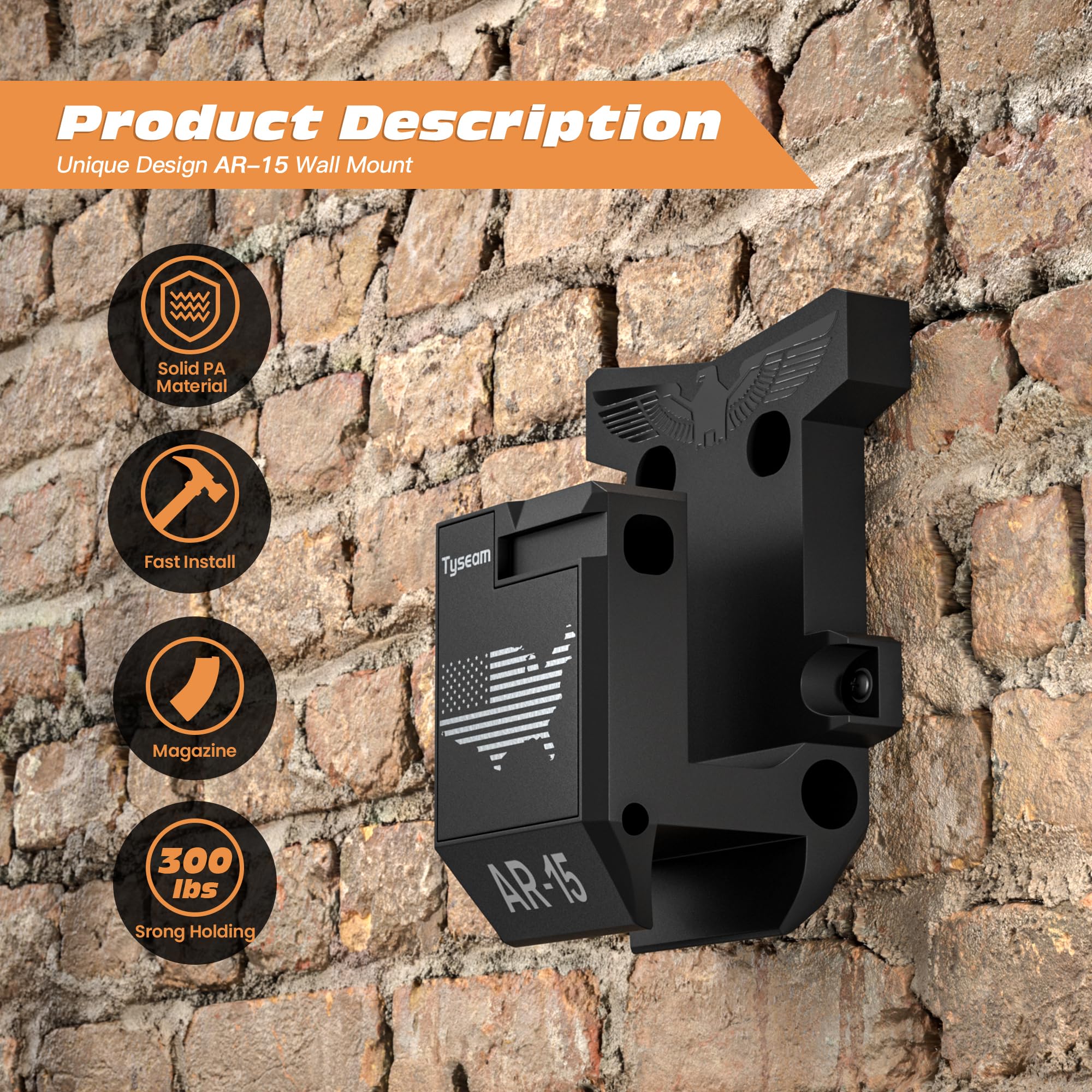 Snapklik.com : AR Wall Mount For 223/5.56 Rifle + Magazine, Gun Wall ...