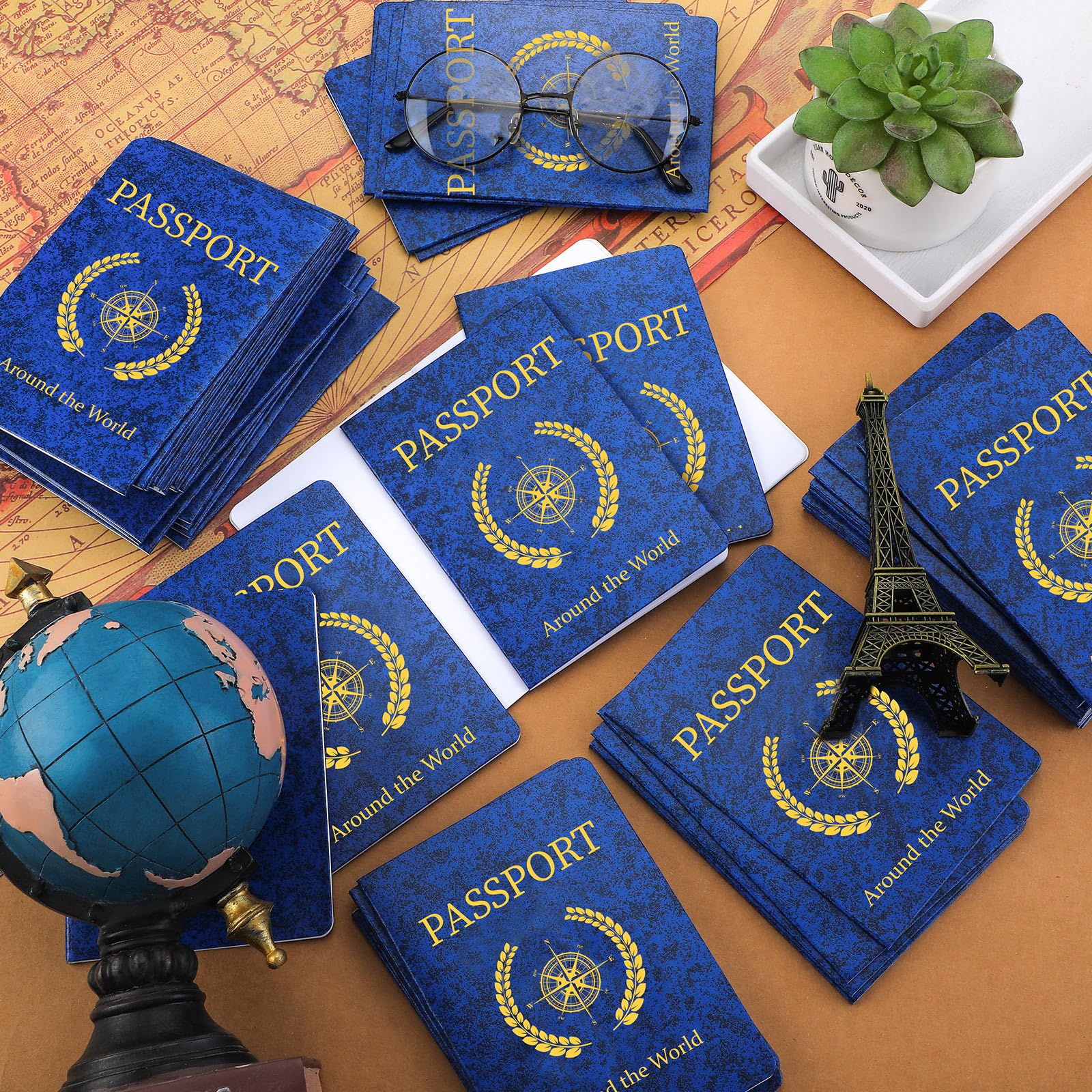 Snapklik.com : Blank Passport Book, Blue Passport Notebook 4 X 5.5 Inch ...