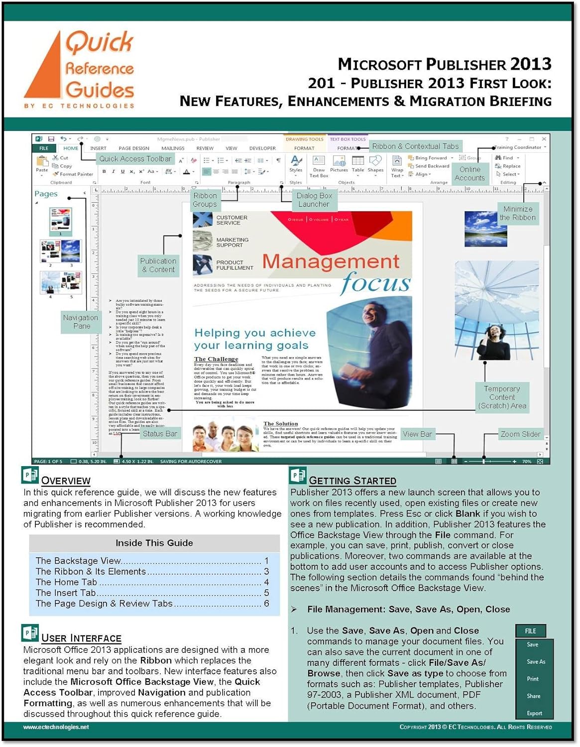 Microsoft Publisher 2013 First Look Quick Reference Guide (Cheat Sheet ...