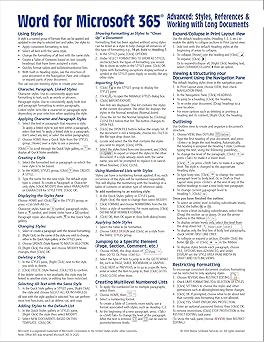 Word for Microsoft 365 (Office 365) Advanced Quick Reference Guide ...