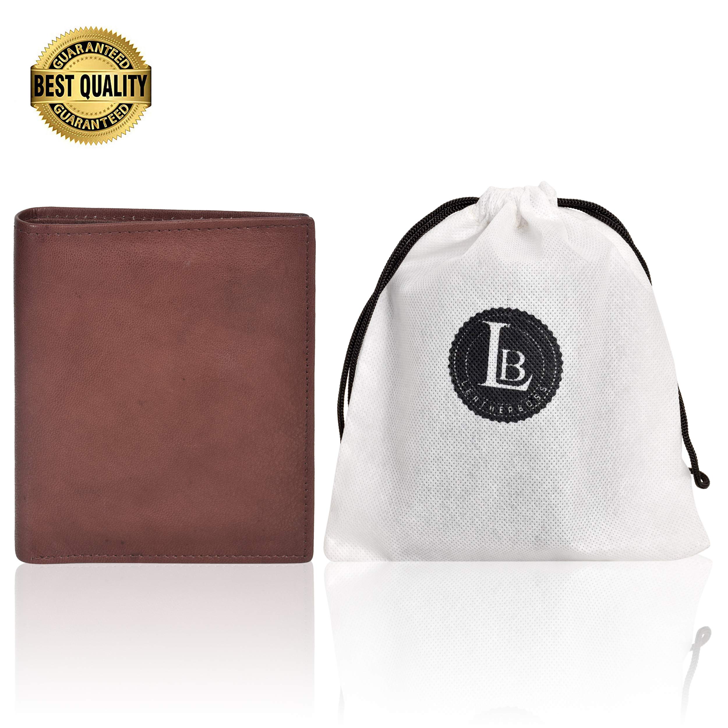 Snapklik.com : Leatherboss Genuine Leather Bifold Credit Card Holder ...