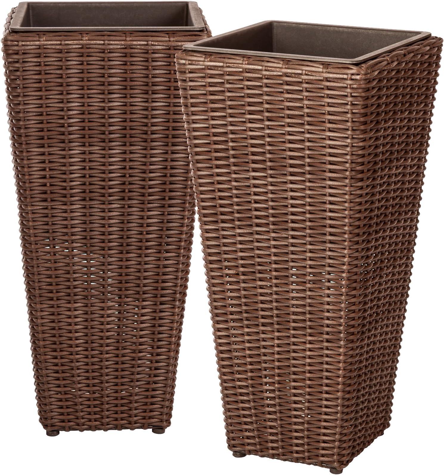 Amazon.com : Elevens Set of 2 Tall Outdoor Planters 24 Inch, Large ...