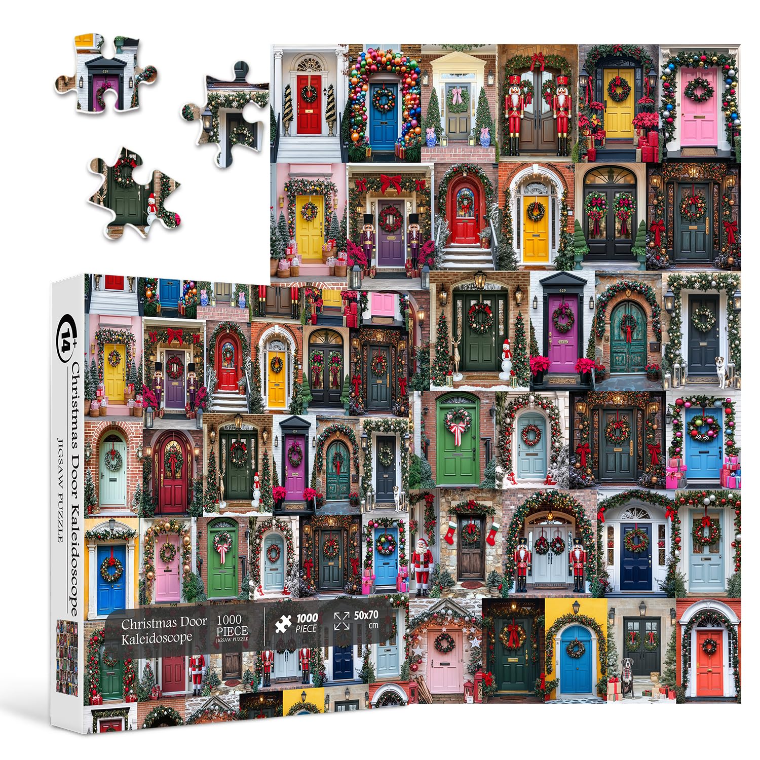 Amazon.com: Colorful Christmas Door Puzzles for Adults 1000 Pieces ...