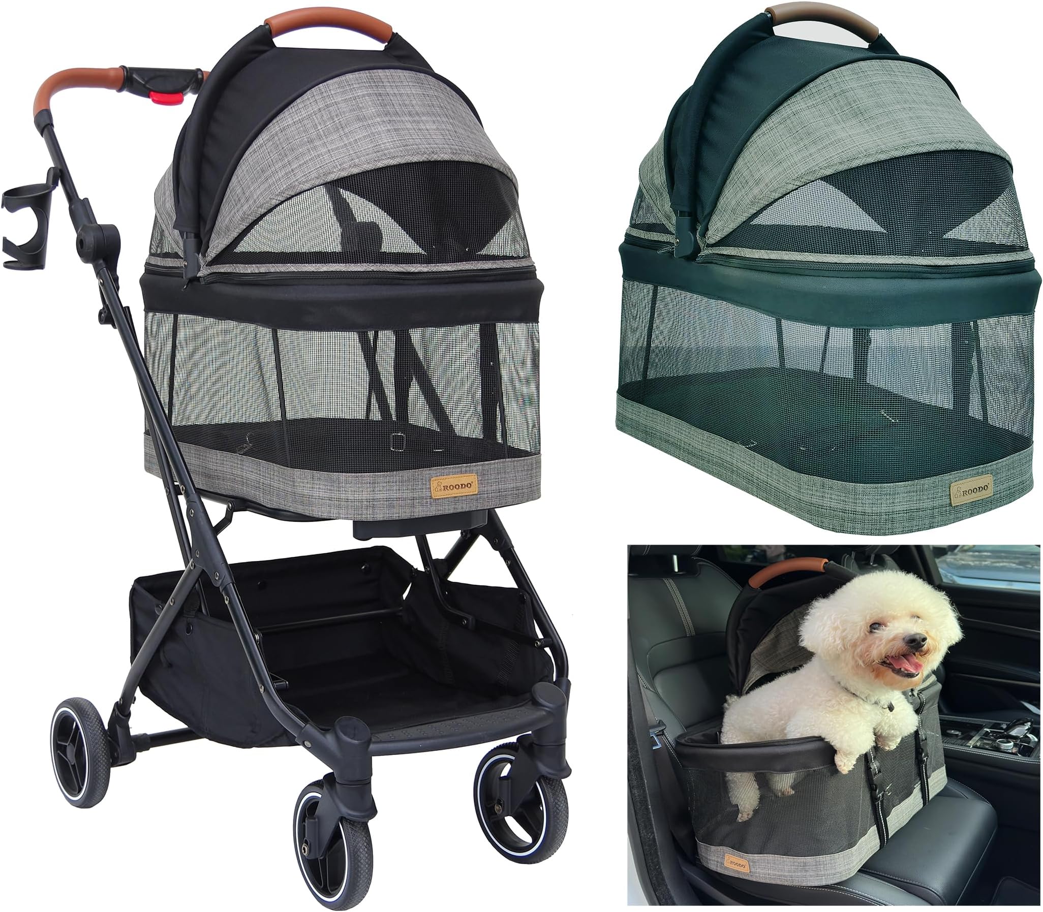 Amazon.com: Pet Stroller with Detachable Carrier - Ideal for Small to Medium Dogs & Cats ...