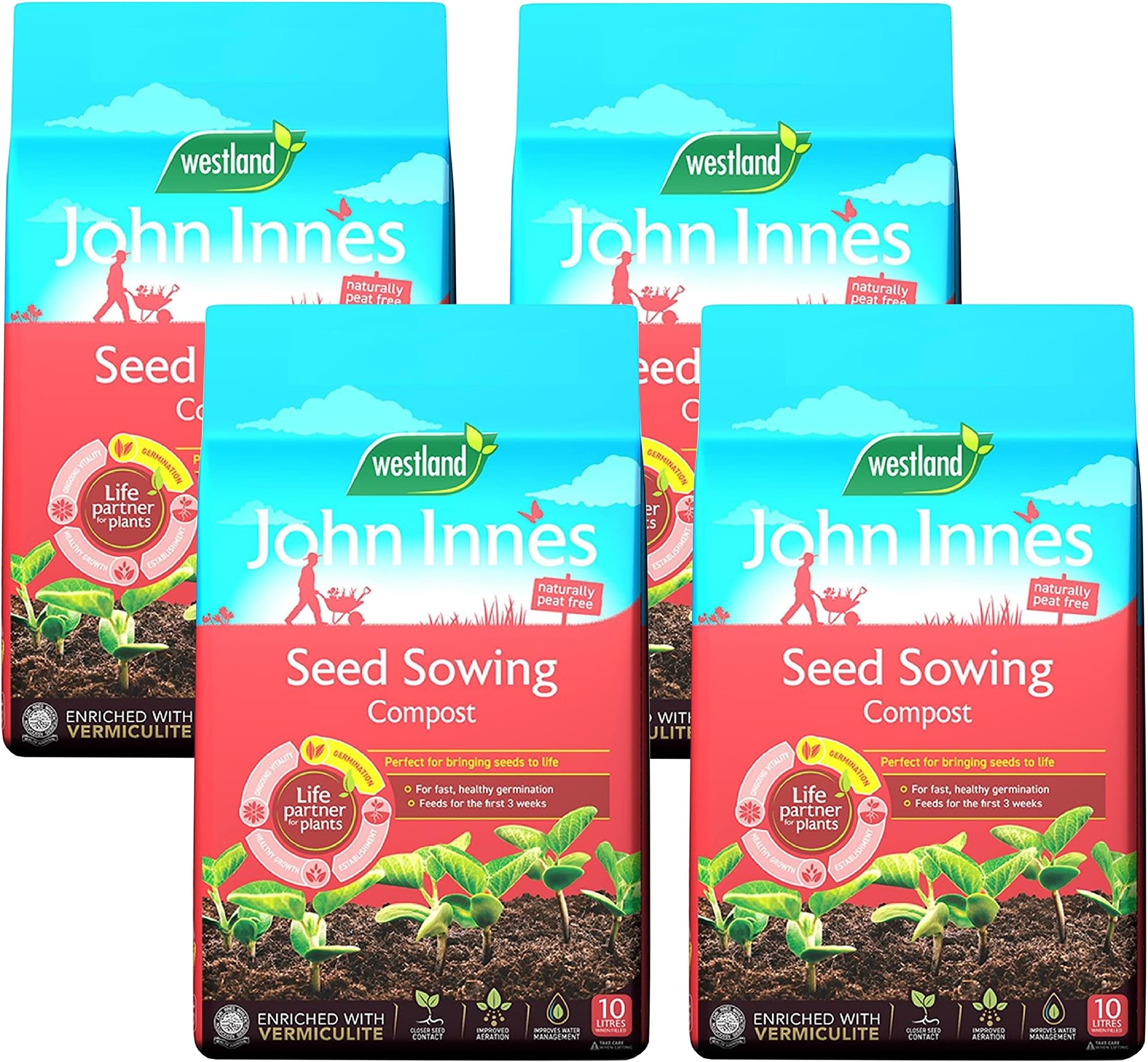 John Innes Seed Sowing Compost - Westland Peat Free Seeds Potting ...