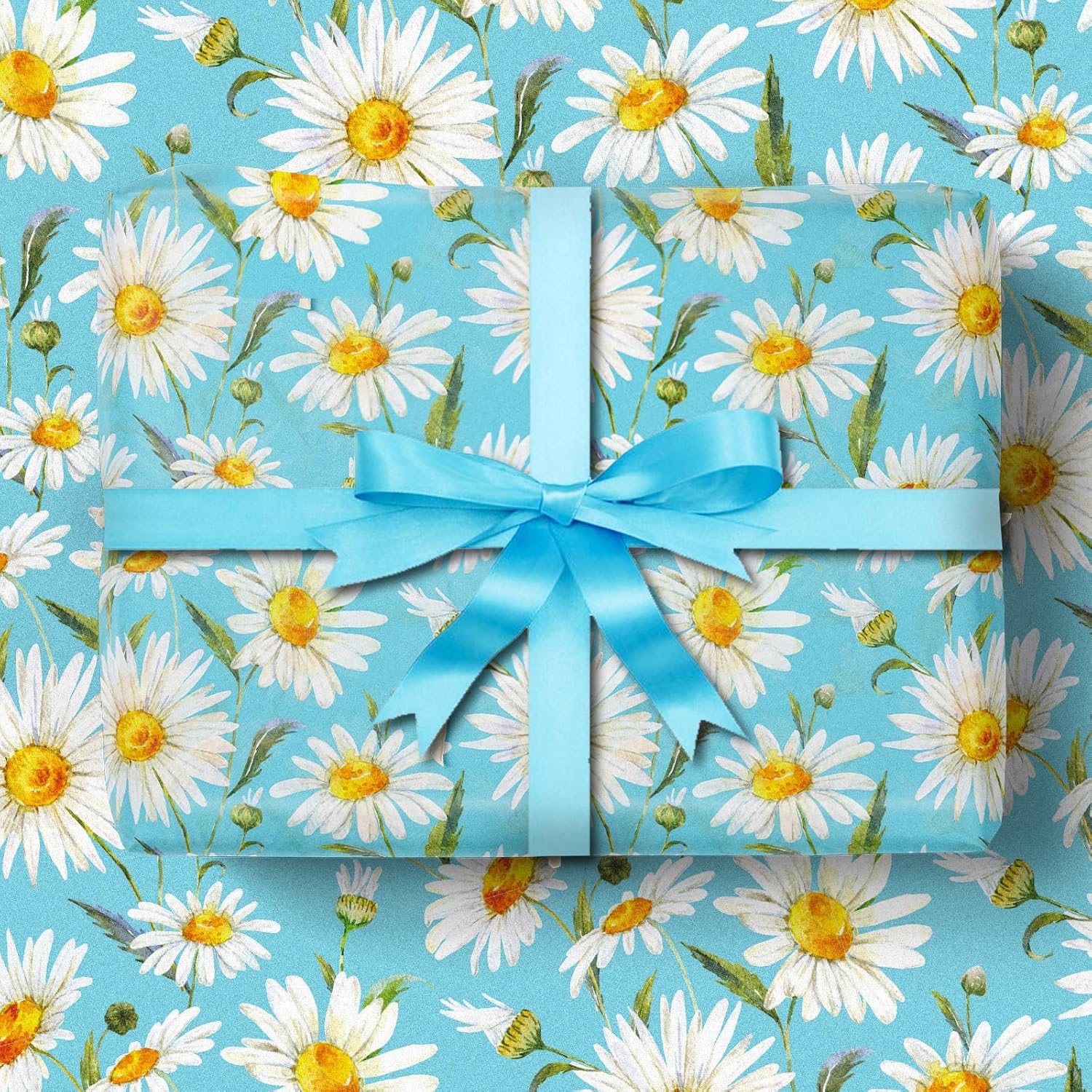 Amazon.com: AnyDesign 90 Sheet Floral Print Tissue Paper Blue Daisy ...