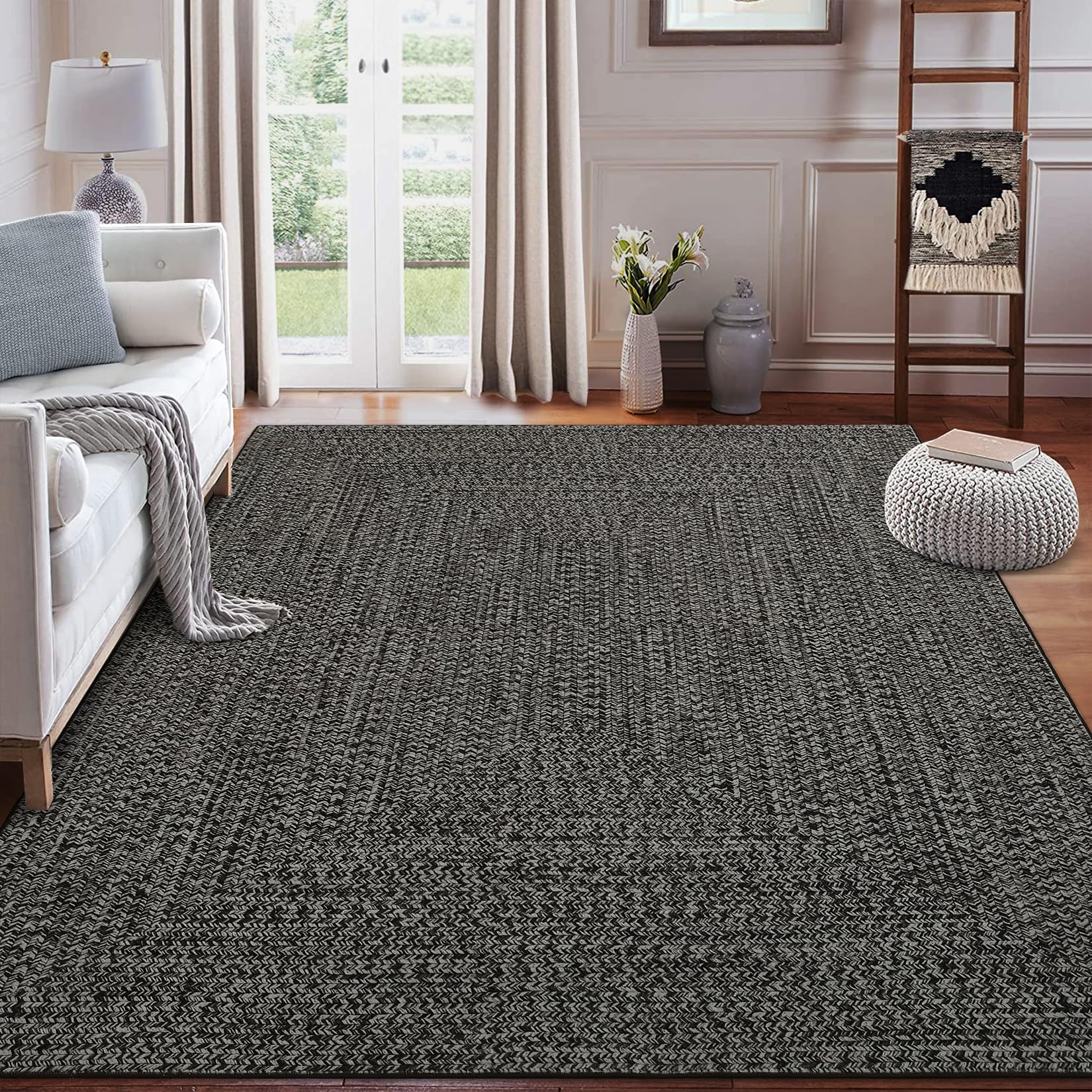 Amazon.com: GlowSol 8x10 Rug Washable Solid Rug Modern Neutral Living Room Rugs Large Washable ...