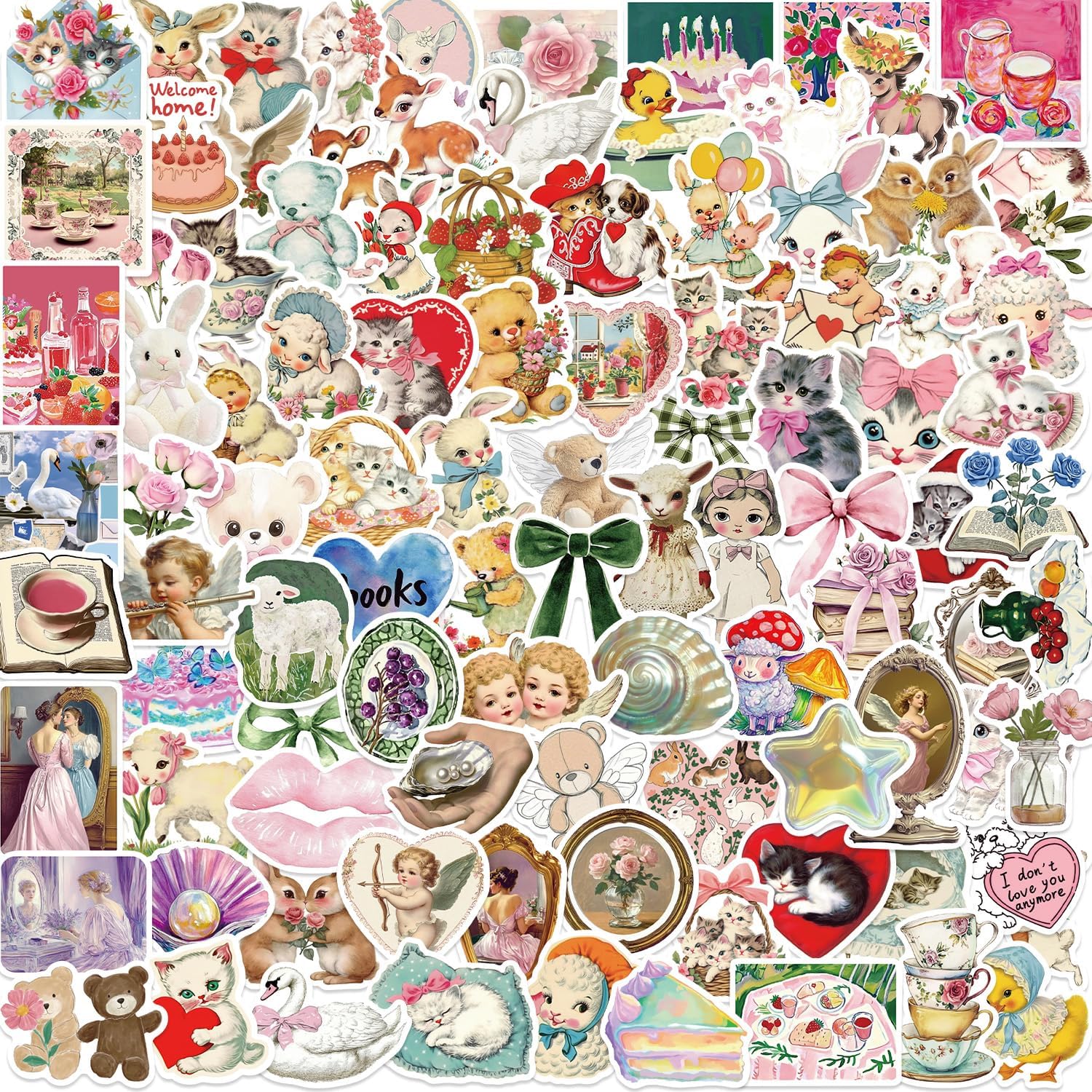 Amazon.com: 230PCS Coquette Stickers Cute Pink Girly Stickers Aesthetic ...