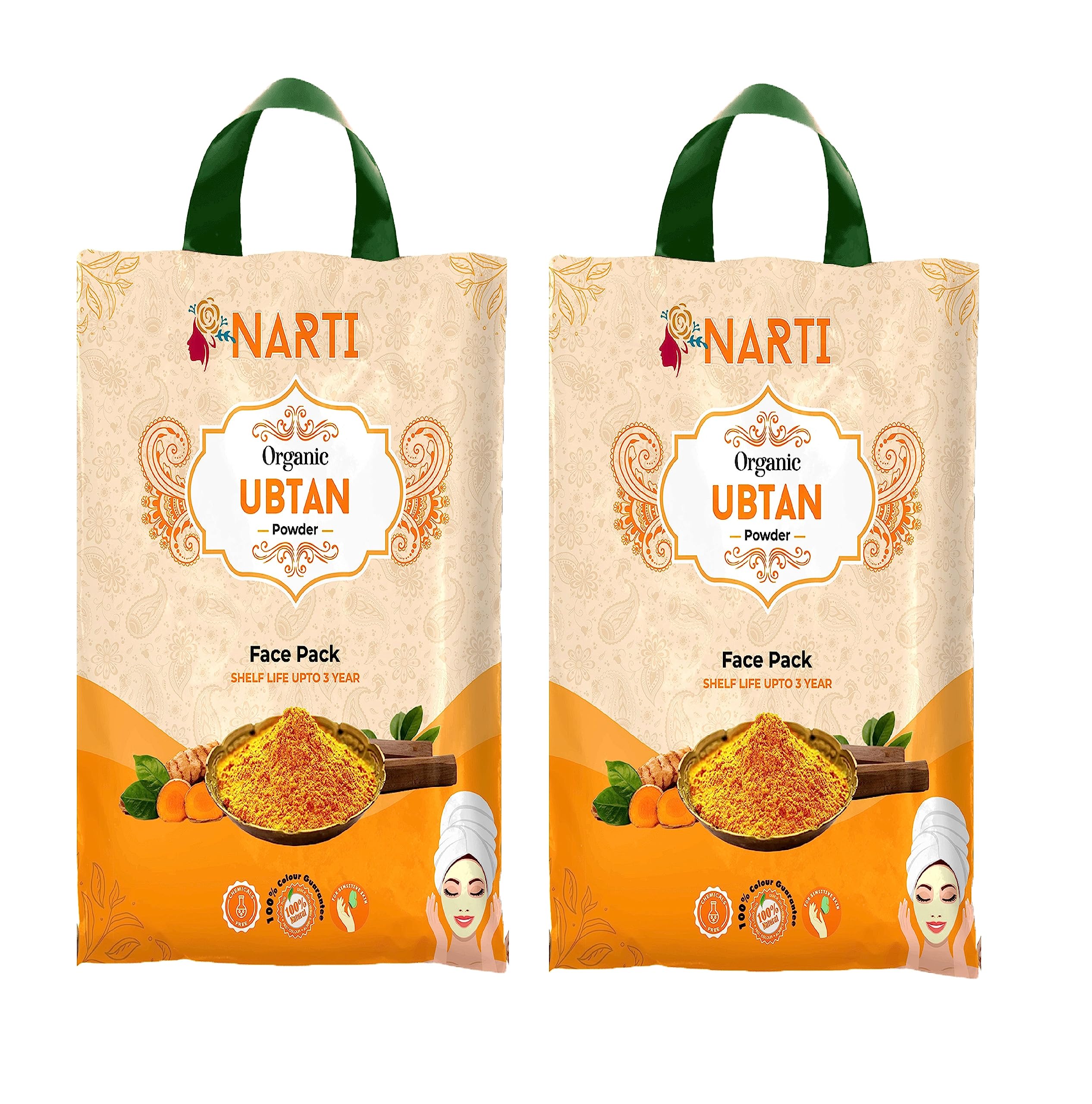 Narti Organic (Chandan Haldi) Ubtan Powder 1 KG Face Pack Powder for ...