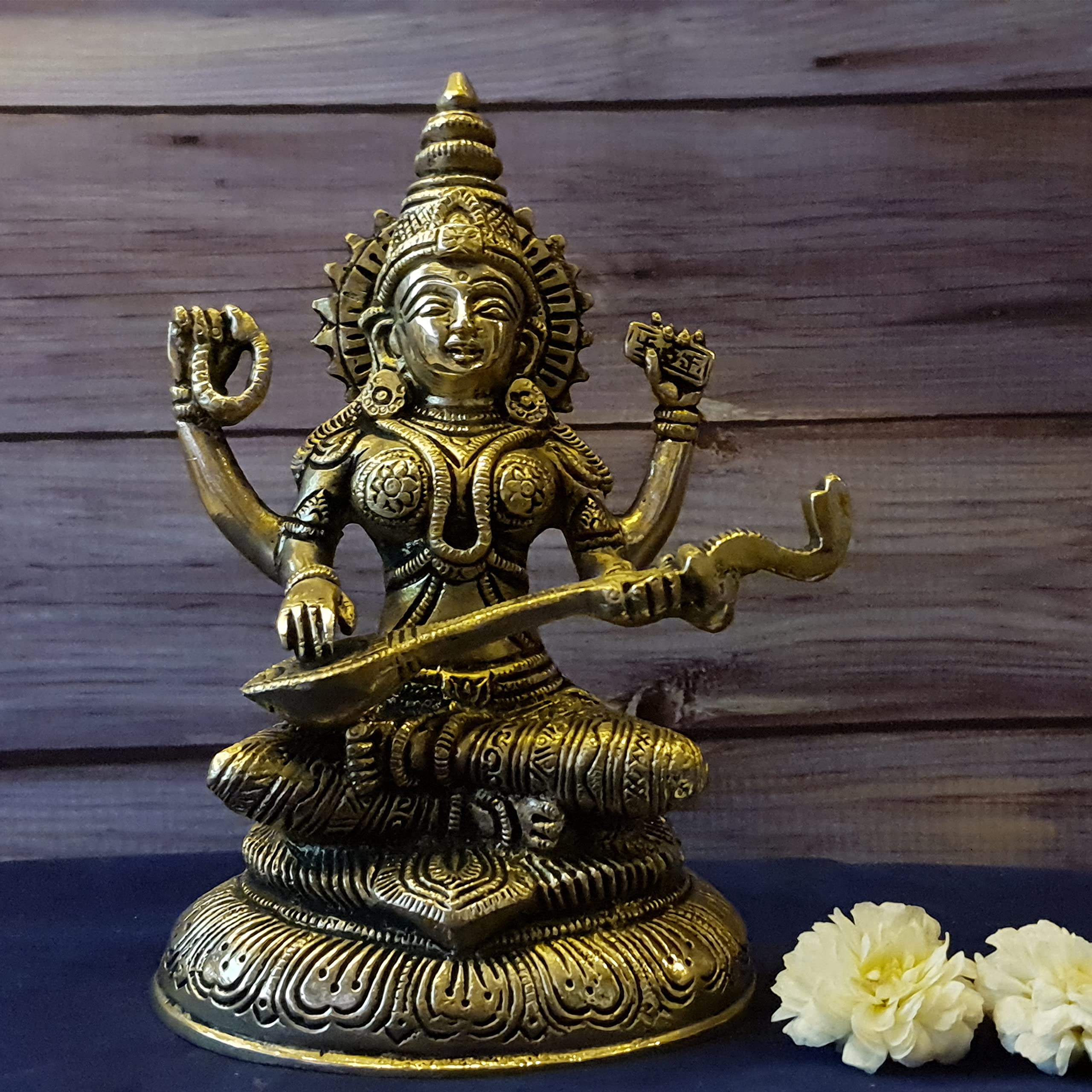 Buy Divya Mantra Sri Saraswati Idol Home Puja Room Diwali Decor Pooja ...