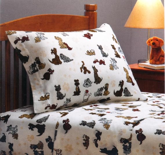 Amazon.com: Twin Flannel Sheet Set - Go Dogs : Home & Kitchen