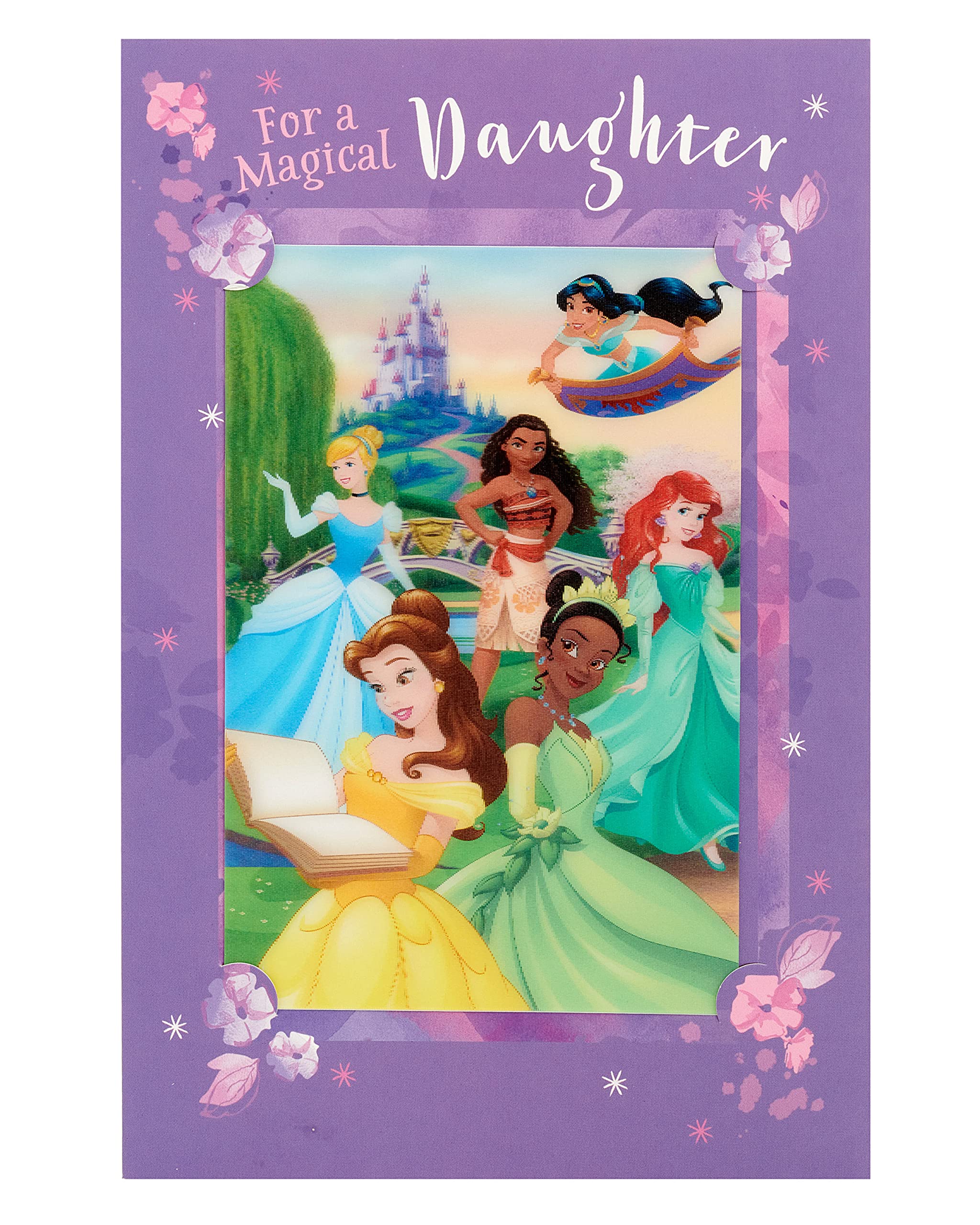 Disney Princess Birthday Card For Daughter With Envelope - Children's ...