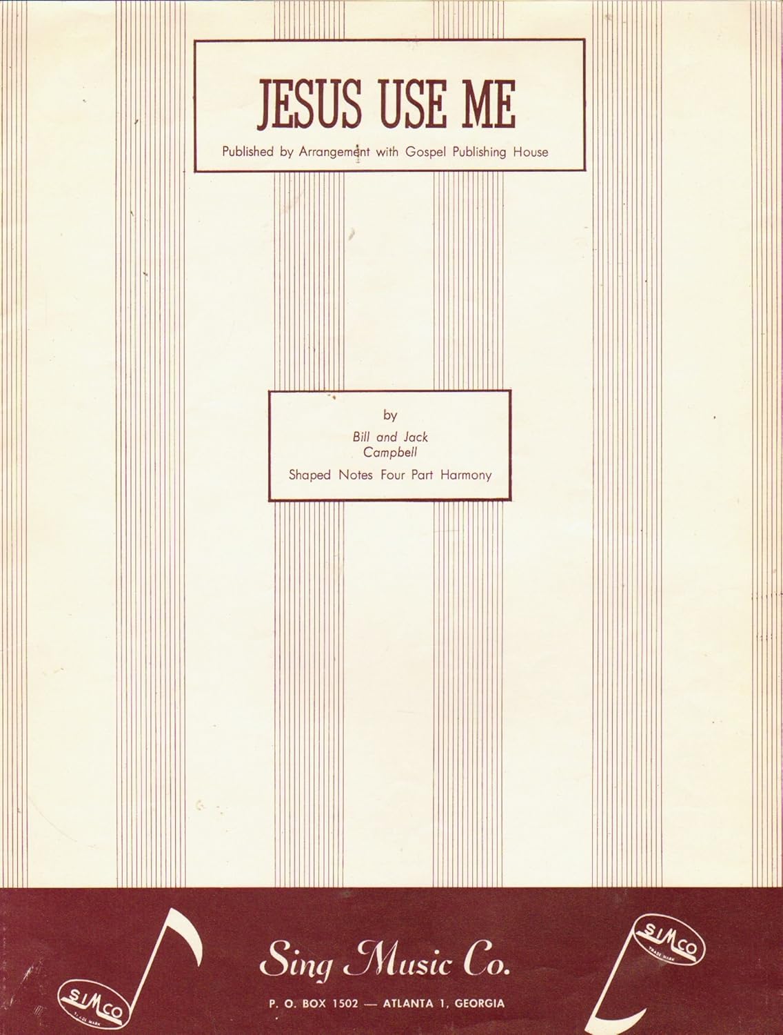 Jesus Use Me: Shaped Notes Four Part Harmony (Sheet Music - Gospel ...