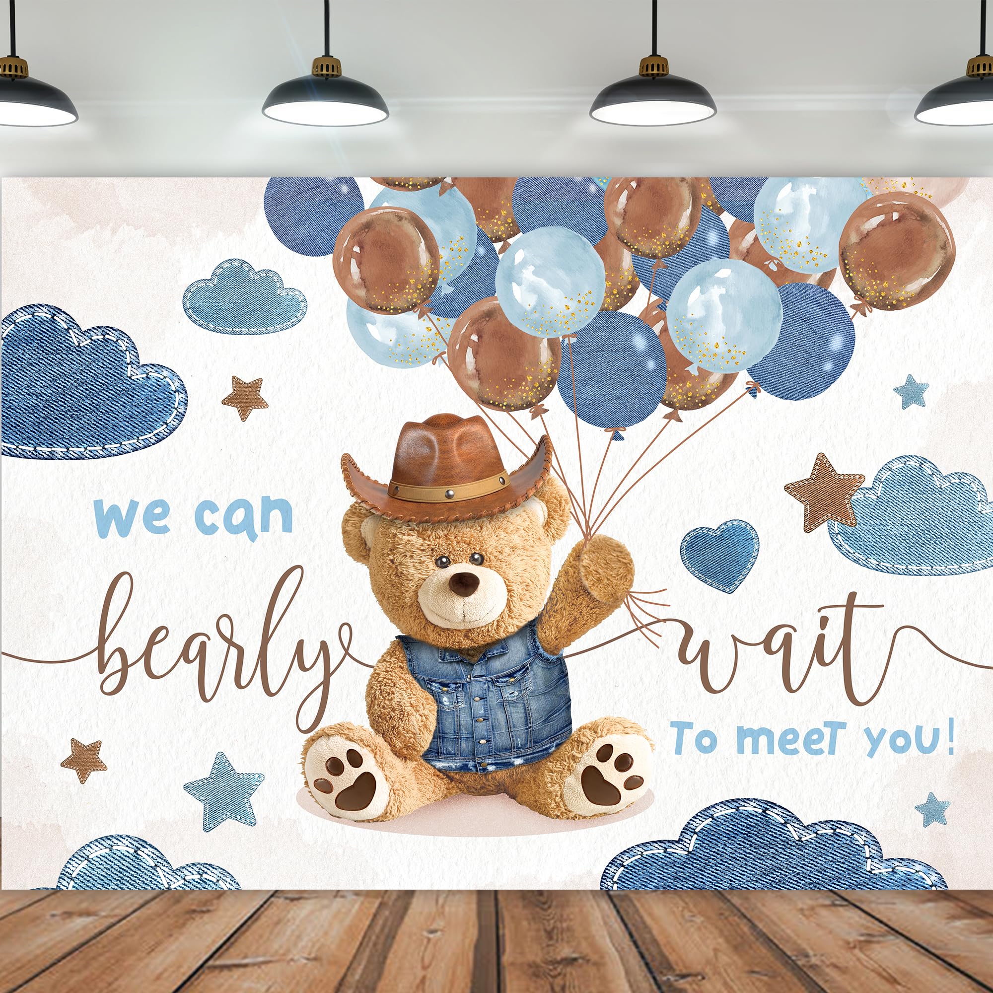 Amazon.com : Imirell We Can Bearly Wait Backdrop 7Wx5H Feet Boys Bear ...
