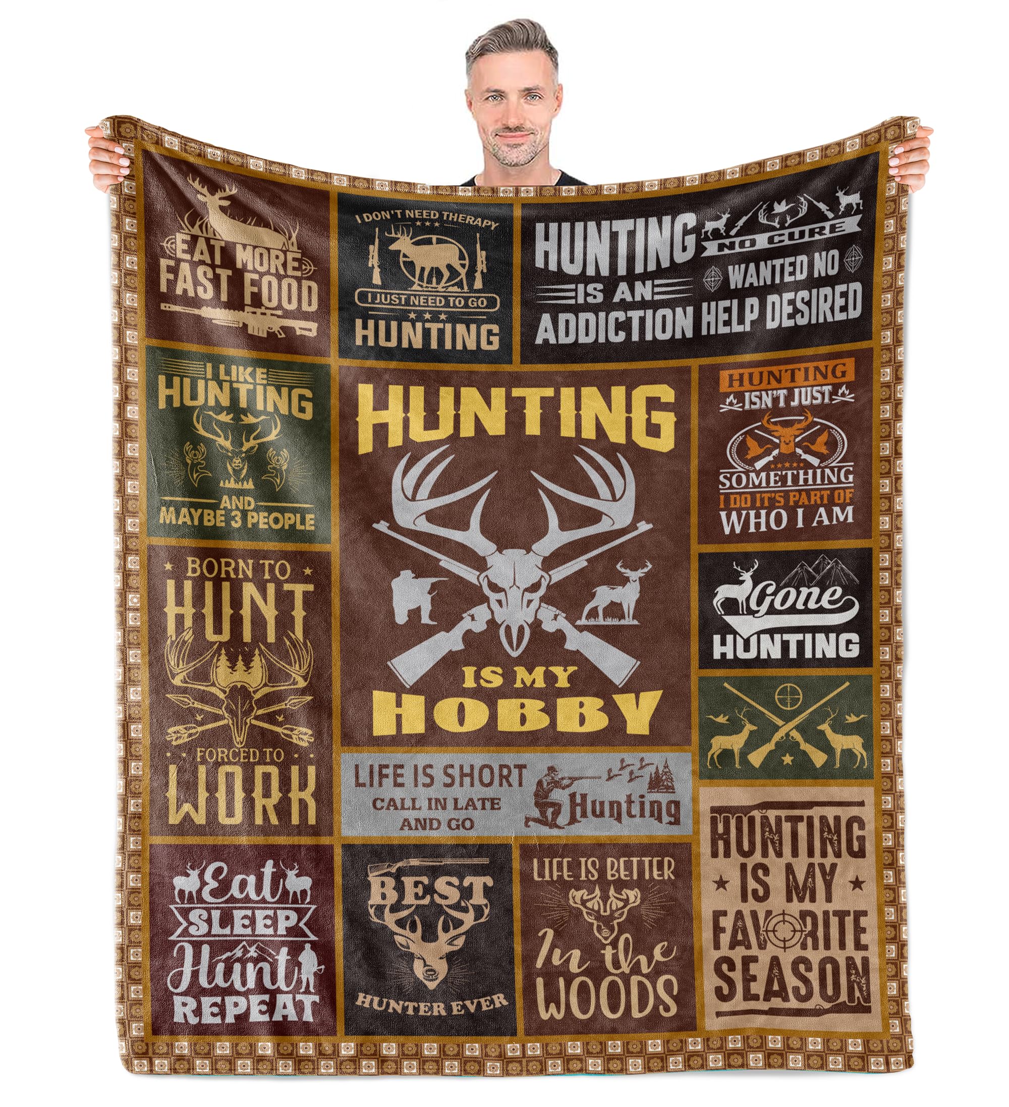 Amazon.com: Hocgiwd Hunting Gifts for Men Blanket 60" X 50", Hunting ...