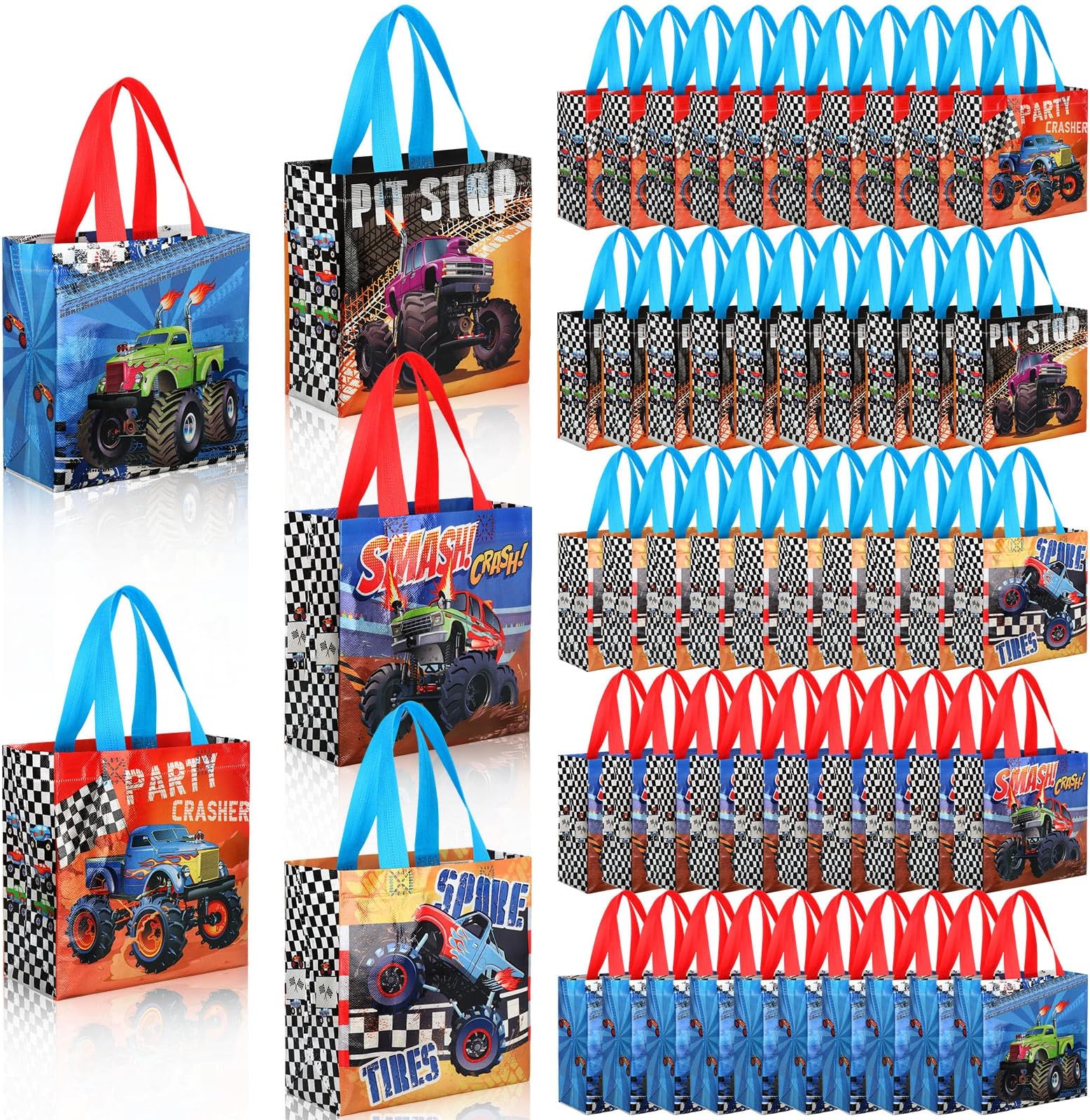 Amazon.com: Supervitae 24 Pack Checkered Racing Gift Bags Race Car ...