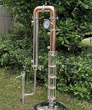 Amazon.com | 2 inch 4 Plate Glass Copper Reflux Still Column: Bar Tools ...