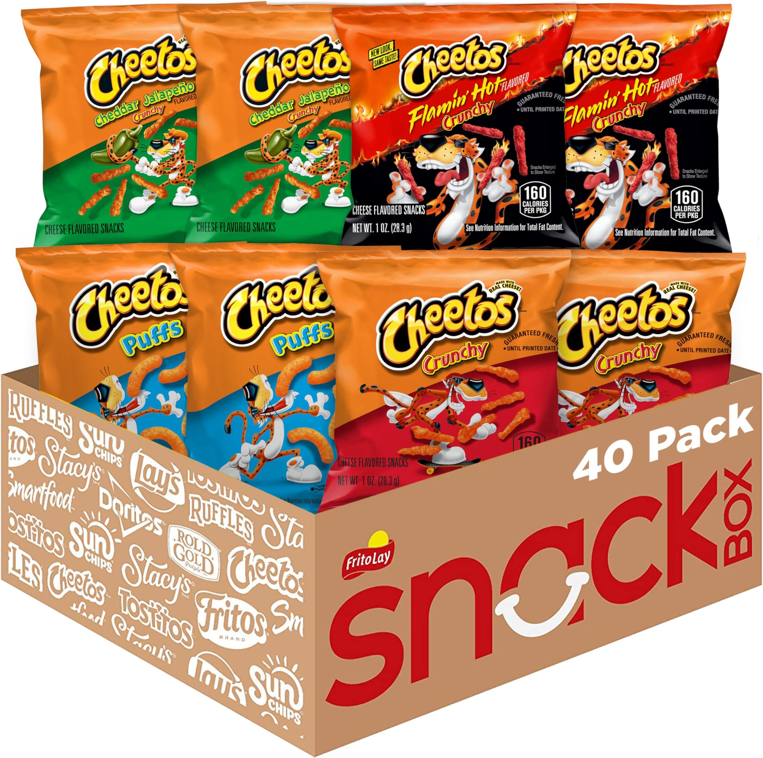 Amazon.com : Cheetos Cheese Flavored Snacks, Variety Pack, (Pack of 40 ...