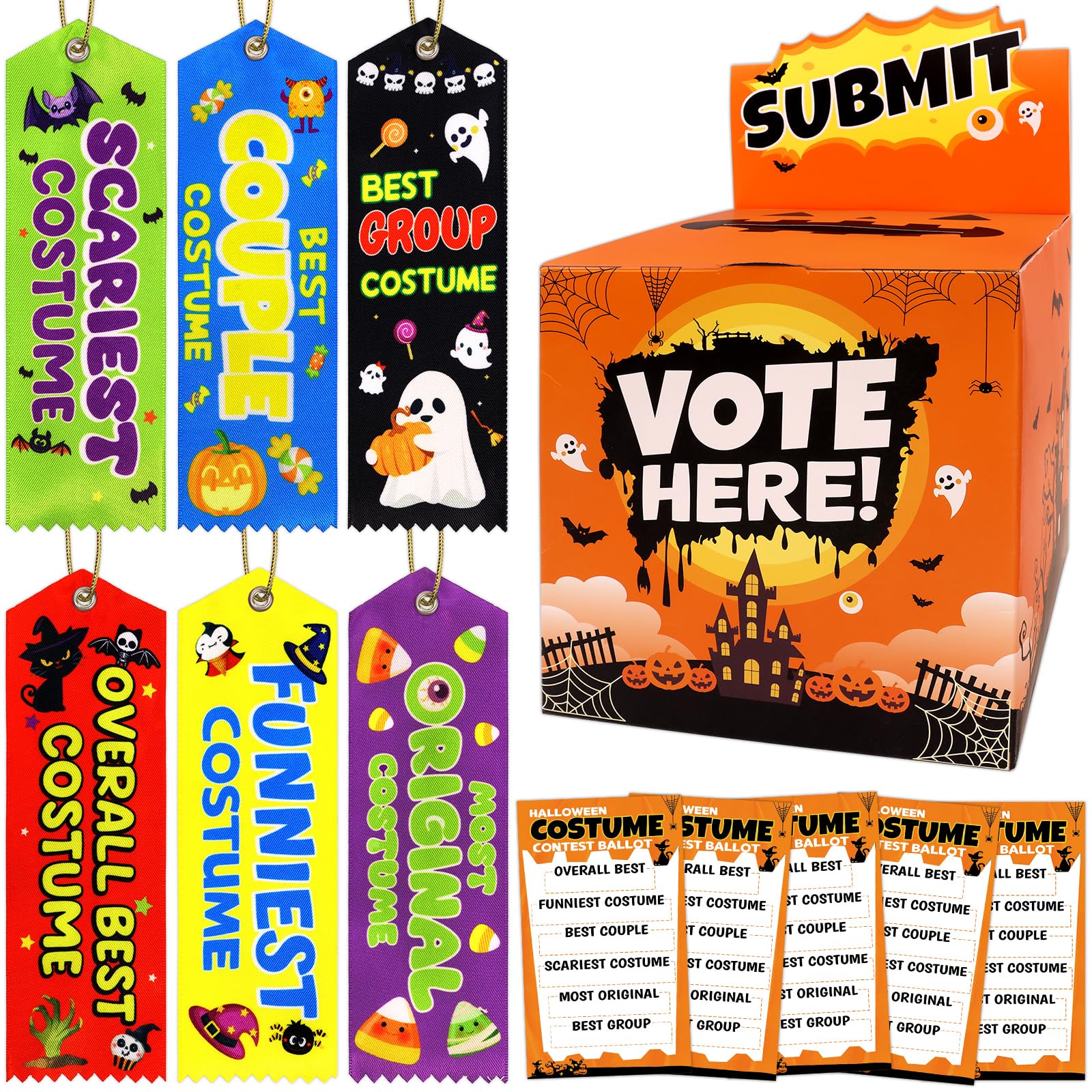 Amazon.com: 57 Pcs Halloween Party Costume Contest Ballot Set Voting ...