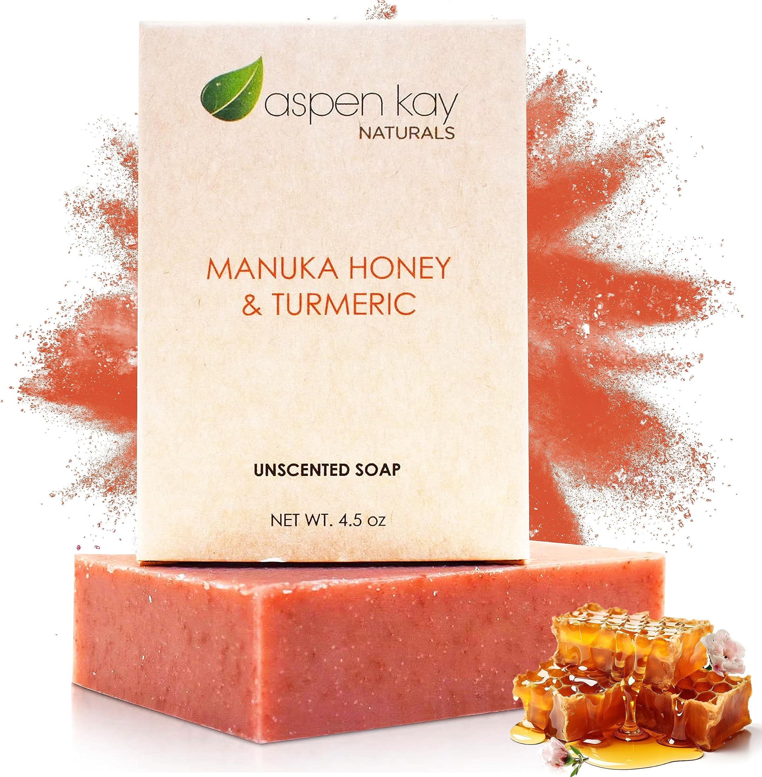 Amazon.com : Manuka Honey & Turmeric Soap Bar for Body & Face, Made In ...
