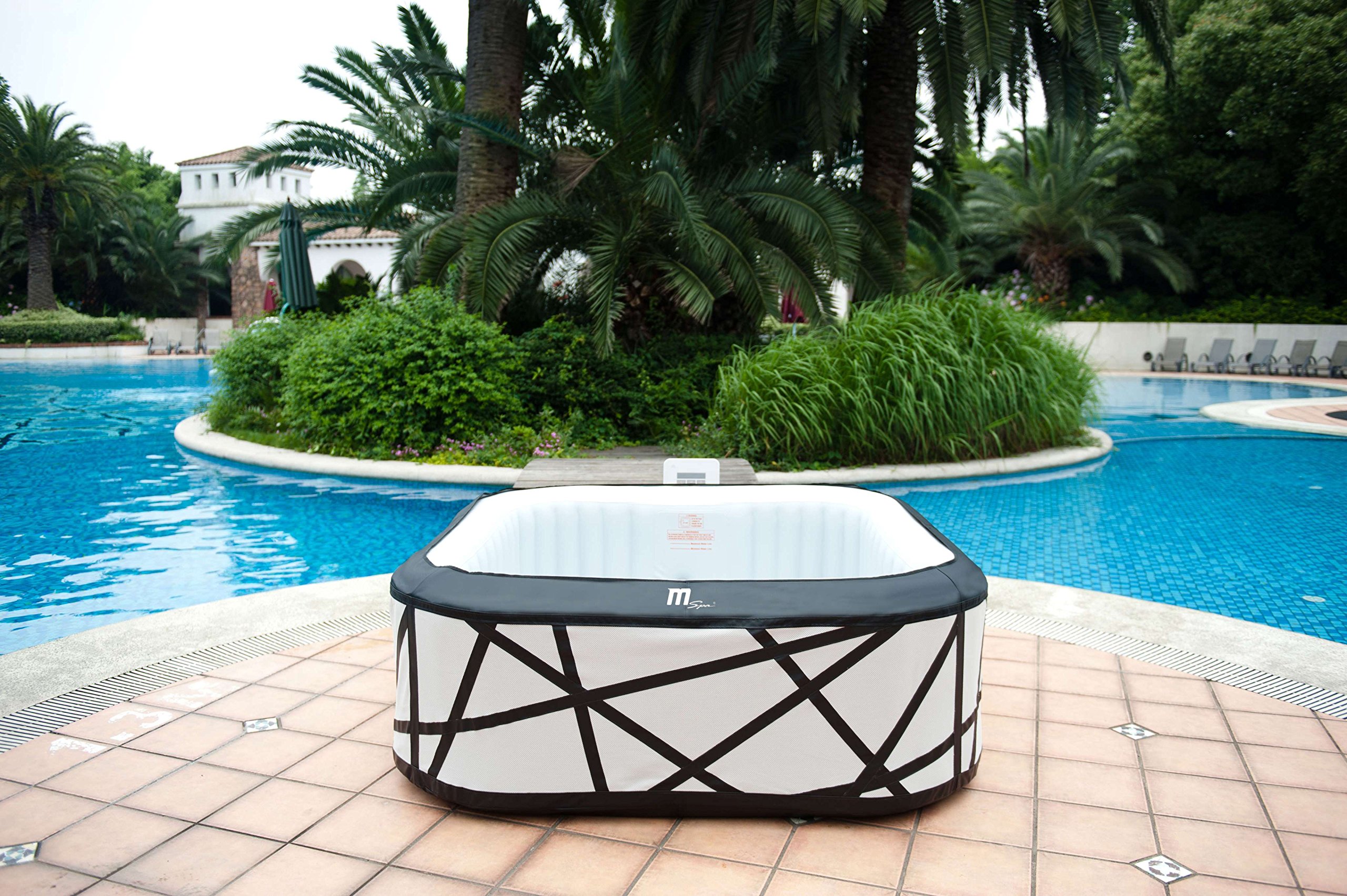 MSPA BOLD LOOKING Square Soho Bubble Inflatable Hot Tub Portable Spa ...