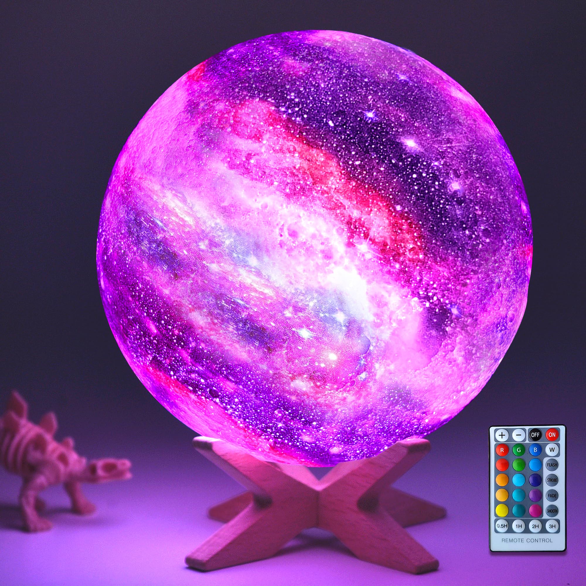 HYODREAM 4.3'' Moon Lamp Kids Night Light Galaxy Lamp 16 Colors LED ...