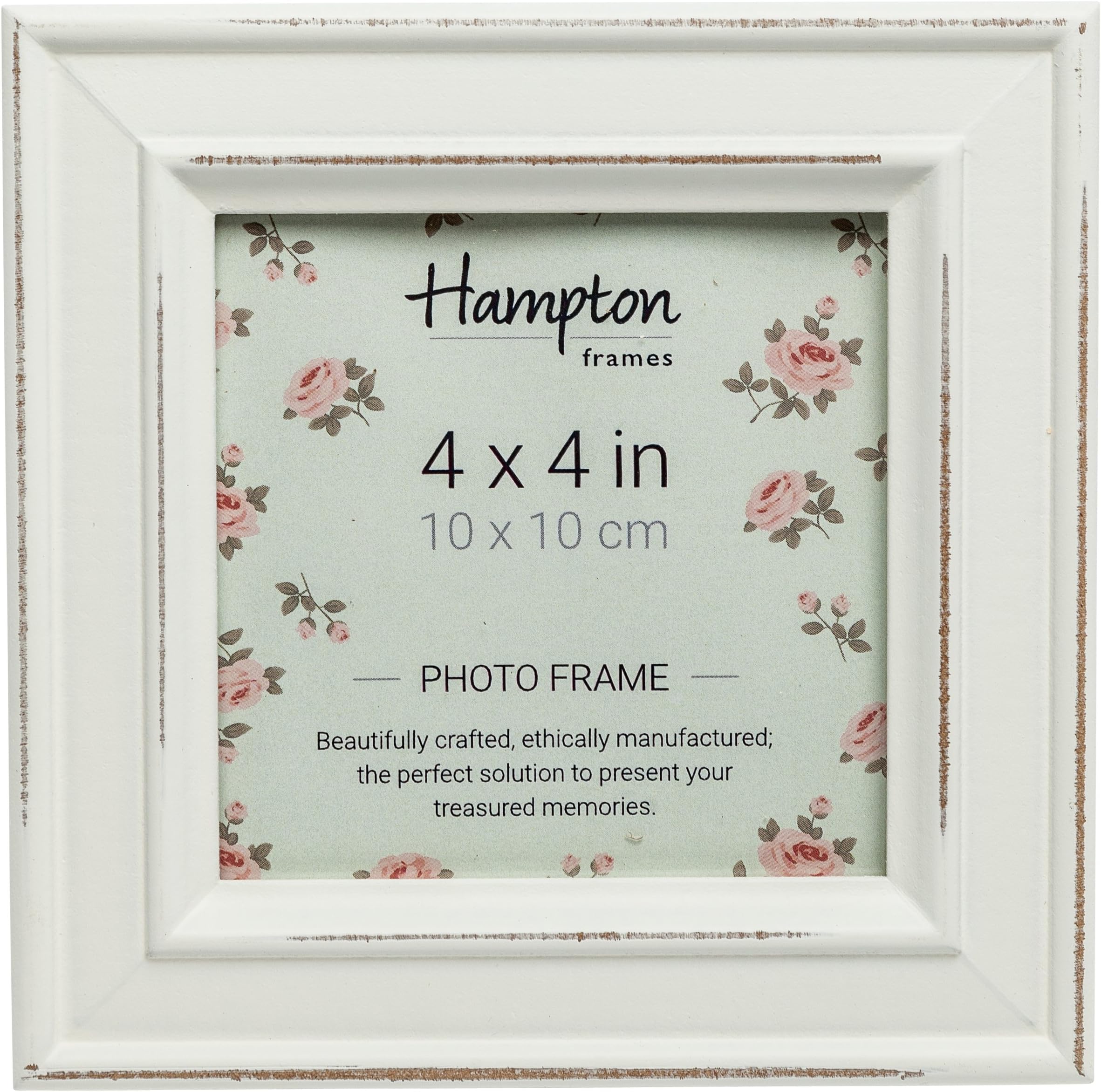 Hampton Frames PALOMA 4x4 (10x10cm) White Square Picture Photo Frame ...