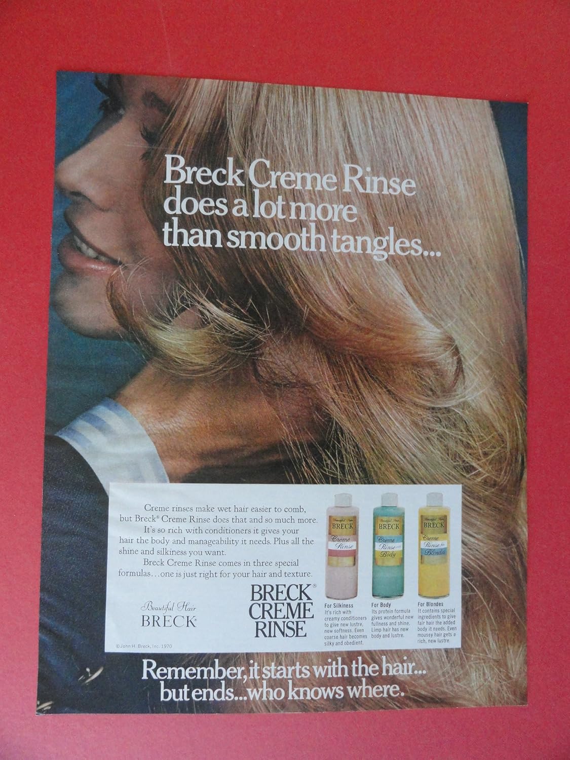 Amazon.com: Breck creme rinse, 1970 Print Ad (woman/man's hand in hair ...
