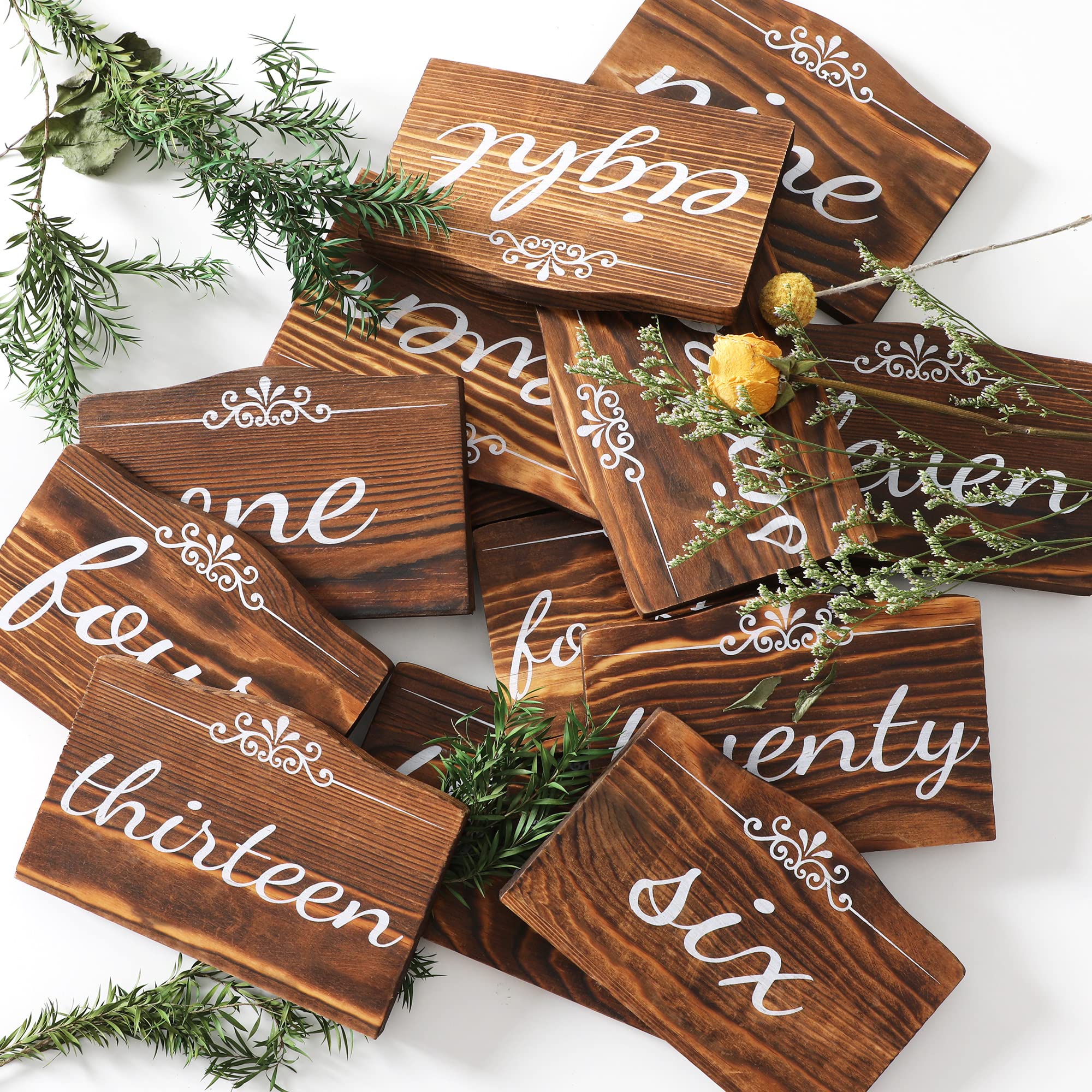 MIISLAIN 10pcs Wedding Table Numbers, Wooden Table Numbers Double Sided ...