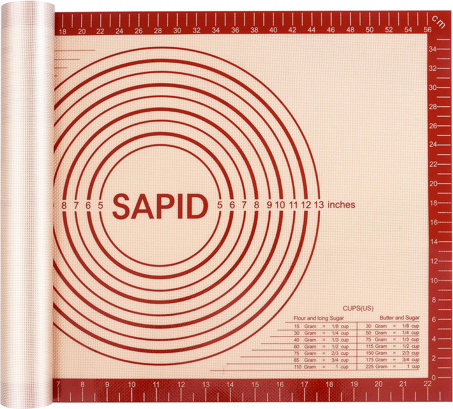 Sapid Extra Thick Silicone Pastry Mat 16"x24" Non-slip with ...