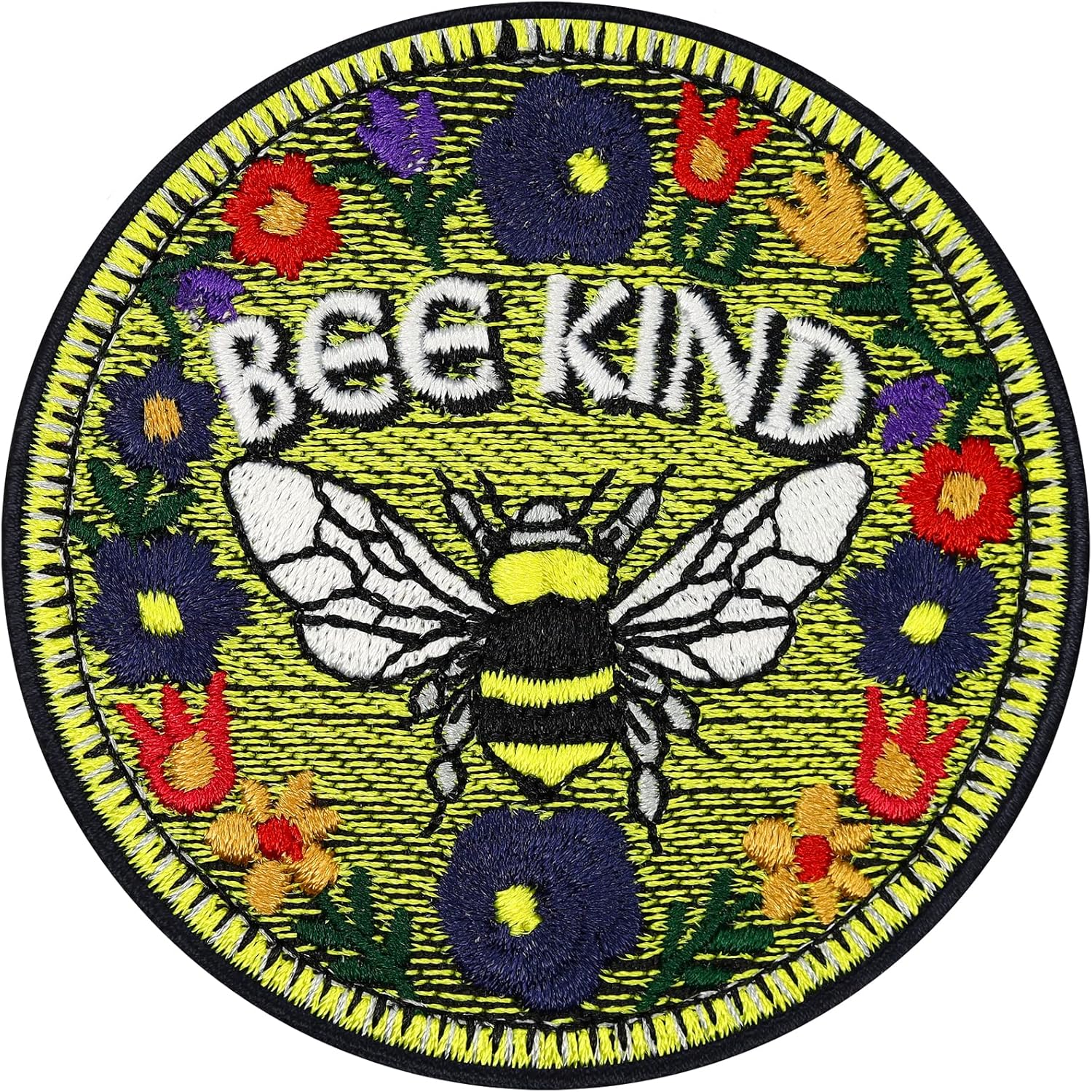 Amazon.com: BEE Kind Patch | Bees Iron-on Patch for All Fabrics ...